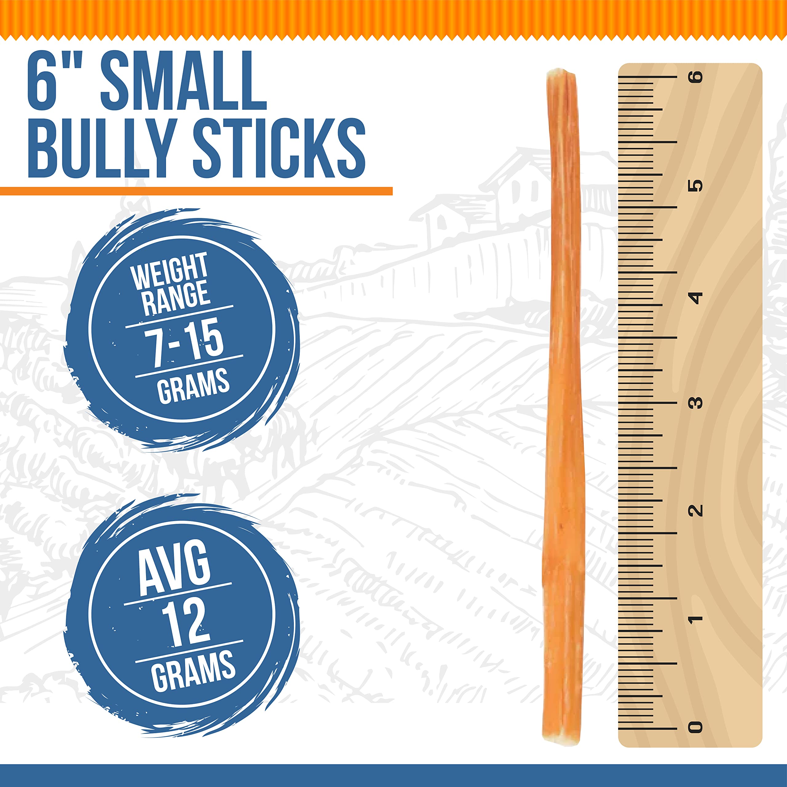 K9warehouse® - Bully Sticks for Small Dogs & Puppies - (6 inch, 6 Count) Thin Pizzle Sticks for Teething Relief - Puppy & Dog Chew Treats for Medium Dogs - 100% Natural & Safe Bully Stick