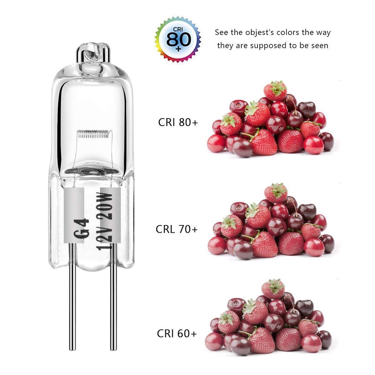 AHEVO G4 Halogen T3 20 Watt 280lm G4 Bi-Pin Bulb AC/DC12 Volt for Under Cabinet Puck Light, Chandeliers, Track Lighting,20W 12V Warm White 2700K (12 Pack)
