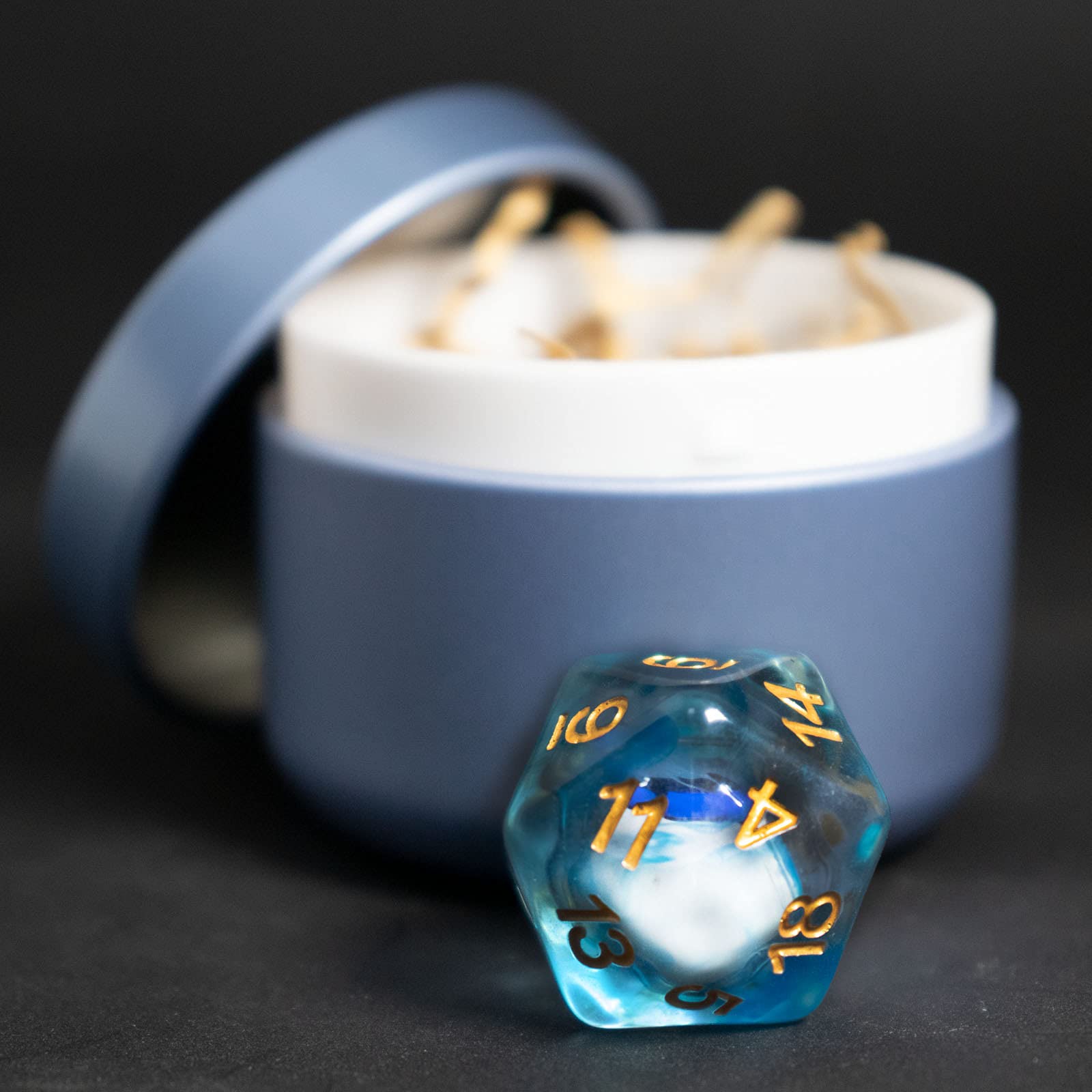 DND Eyeball Dice with Metal Box, Byhoo D20 Dice of Dungeons and Dragons, DND Eye Dice with Case Set - Board Game 5e DND Accessories Handmade Dice for Tabletop RPG Game Starter Beginner