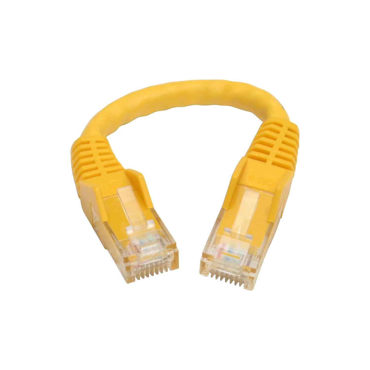 Tripp Lite Cat6 Gigabit Ethernet Snagless Molded Patch Cable, 24 AWG 550Mhz Premium UTP, Yellow GbE RJ45 M/M 6in 6" (N201-06N-YW)