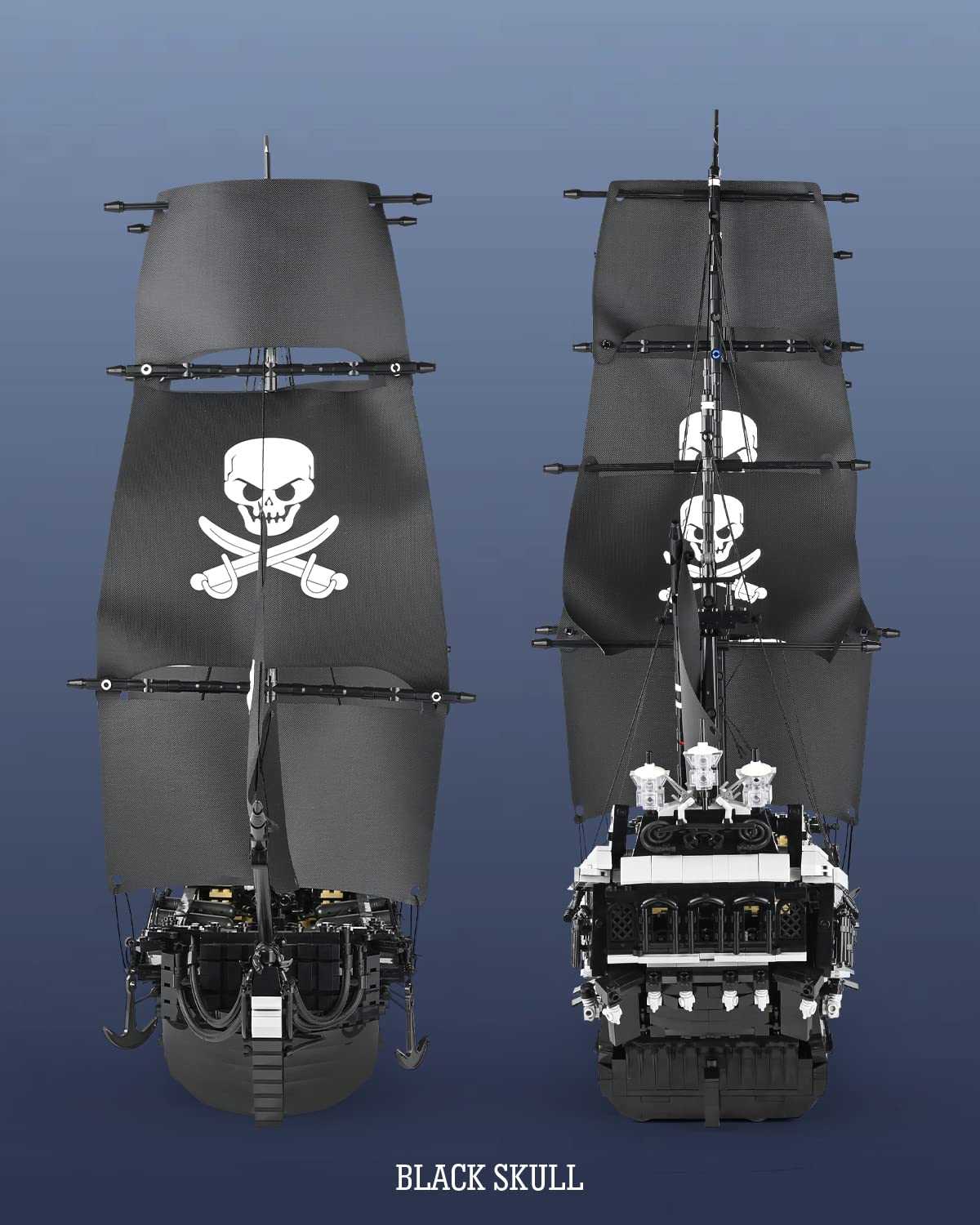 Nifeliz Black Skull Pirates Ship Building Blocks Kits, Model Set and Assembly Toy for Teens and Adult, Makes a Great Gift for People who Like Creative Play and Adventures, New 2023 (3423Pcs)