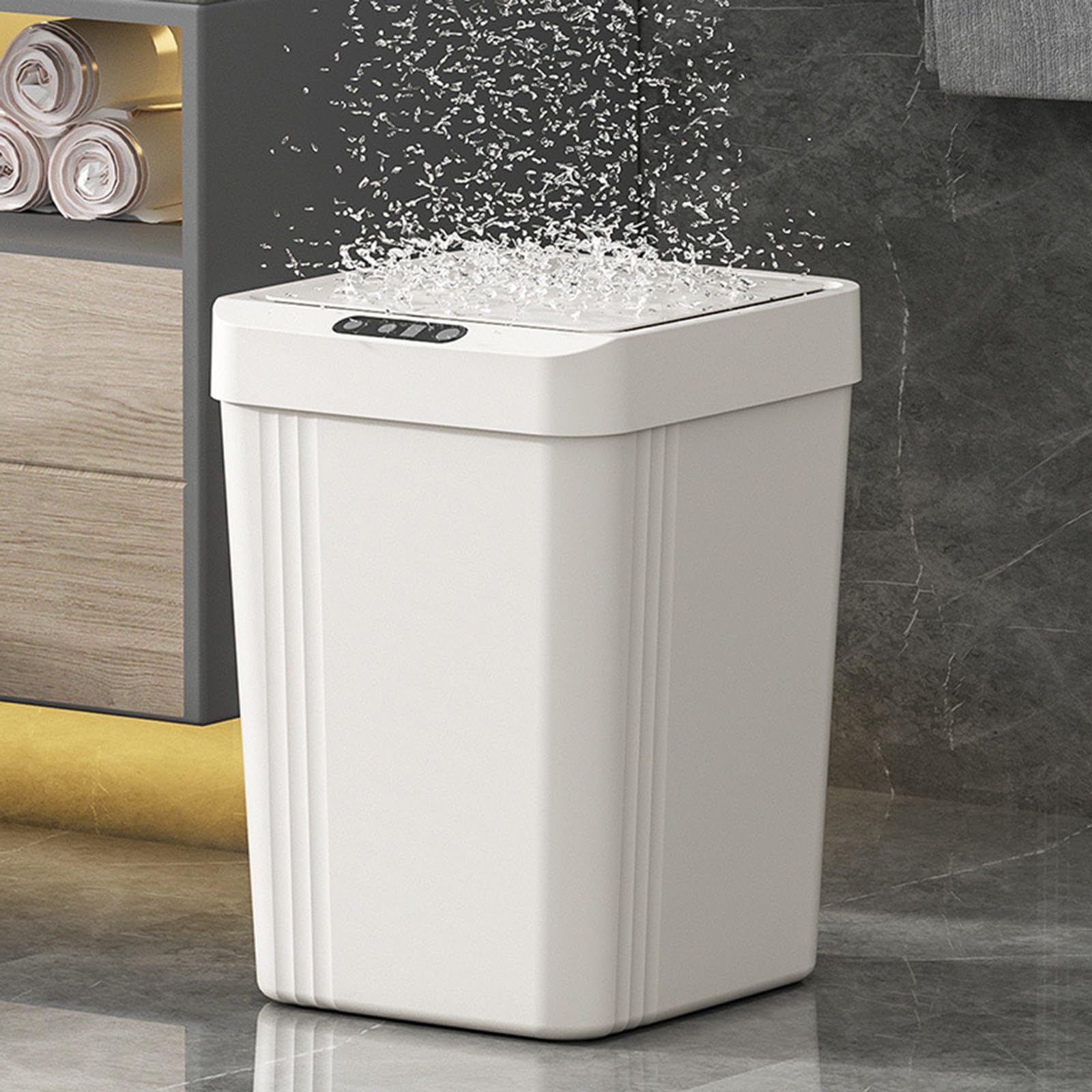 Automatic Trash Can Touchless Sensor Trash Can 13 Liter/3.4 Gallon Small Capacity Trash Can with Lid Sensor Kitchen Bin Recycling for Kitchen/Living Room/Office