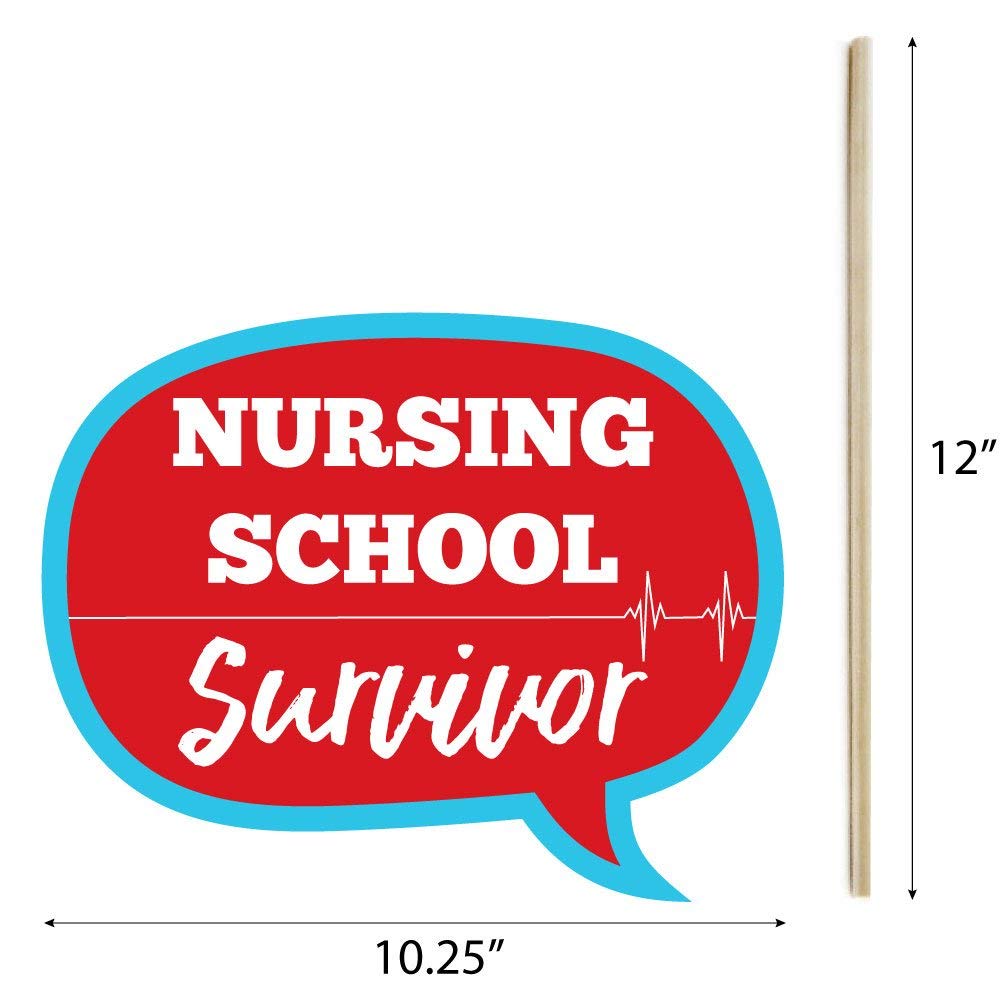 Big Dot of Happiness Nurse Graduation - Medical Nursing Graduation Photo Booth Props Kit - 20 Count