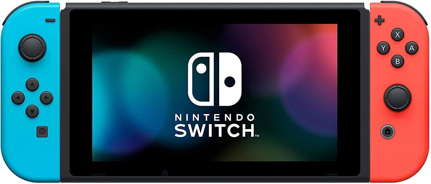 Nintendo Switch Deluxe Holiday Game Bundle: Nintendo Switch with Neon Blue and Neon Red - 6.2" Touchscreen LCD Display + Nintendo Switch Minecraft game + Mario Kart 8 game and T.F. Card