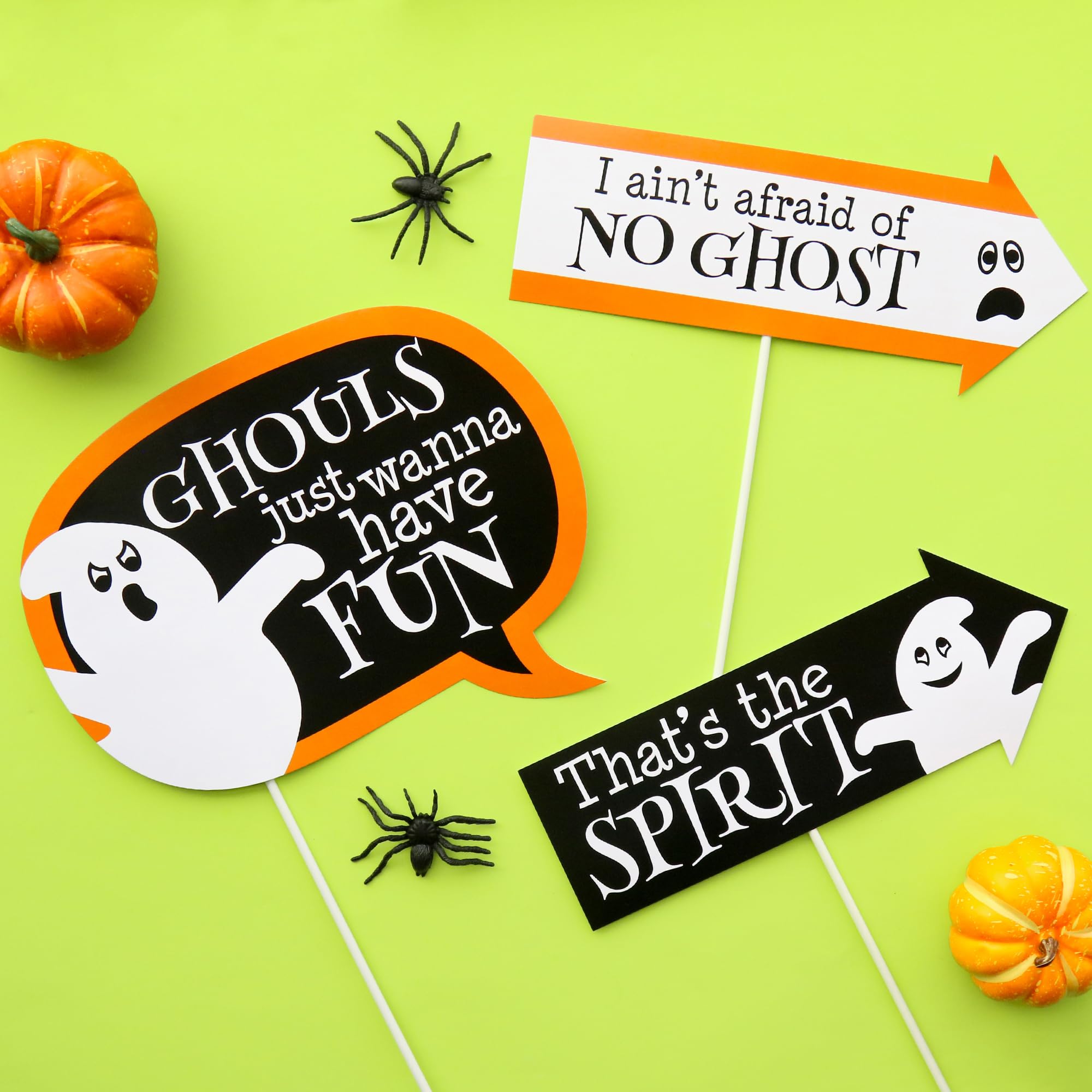 Big Dot of Happiness Spooky Ghost - Ghost Photo Props - Ghost Photo Booth Props - Halloween Party Photo Booth Props - Halloween Cutouts - Halloween Decorations- Fall Photo Booth Props - 10 Piece