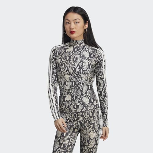 adidas Originals Women's All Over Print Longsleeve T-Shirt, Black/Multicolor, Large