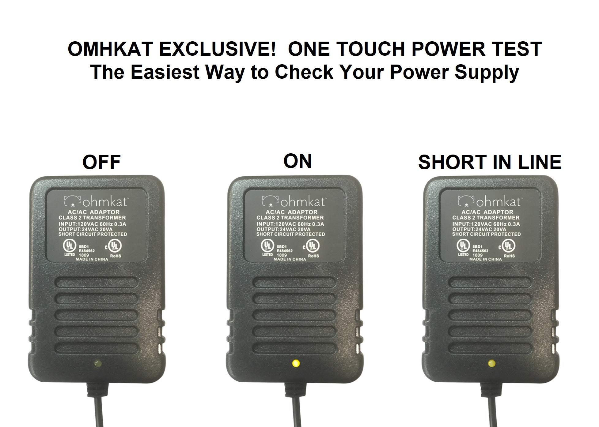 OhmKat Professional Grade Short Protected 24 Volt Power Supply - Compatible with Nest, Ecobee, Honeywell, Smart WiFi Thermostats and Smart Sprinkler Controllers