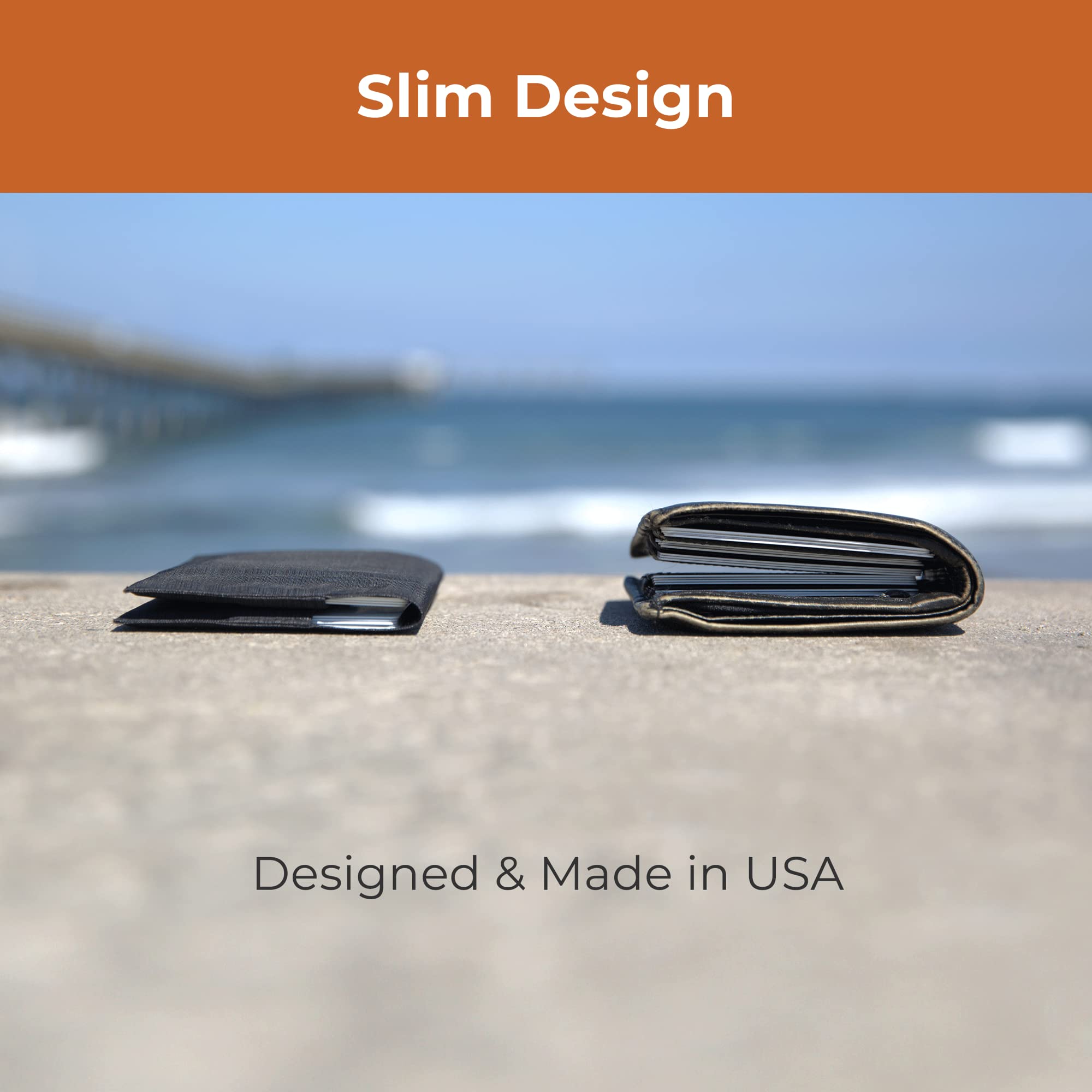 Allett Coin Wallet 2.0, Jet Black | Nylon, RFID Blocking, Velcro Pocket, Slim, Minimalist, Bifold, Water Resistant, Thin, Front Pocket | Holds 4-24+ Cards, Flat Bills & Receipts | Made in the USA