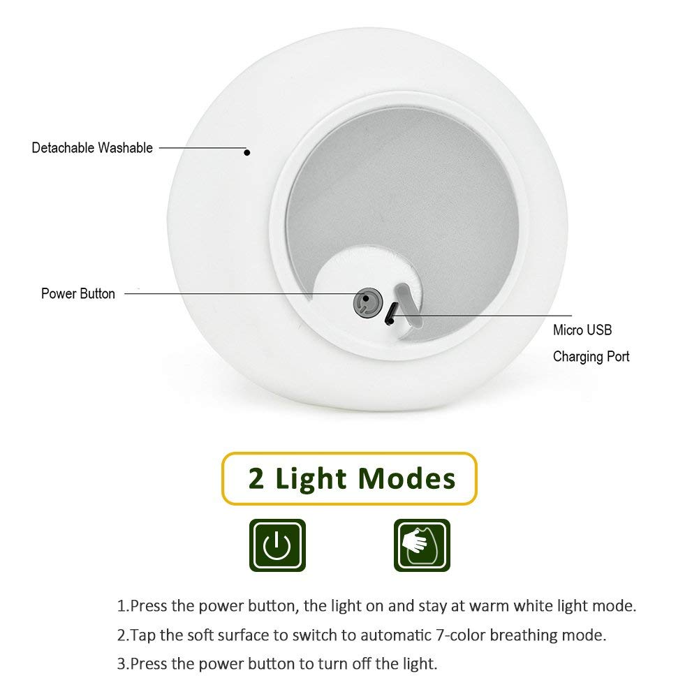 Litake Kitty Night Light, USB Rechargeable Silicone Cute Cat Night Light for Kids Baby Children, 7-Color Changing LED Cat Lamp Nursery Nightlights for Kids bedroom (Celebrity Cat)