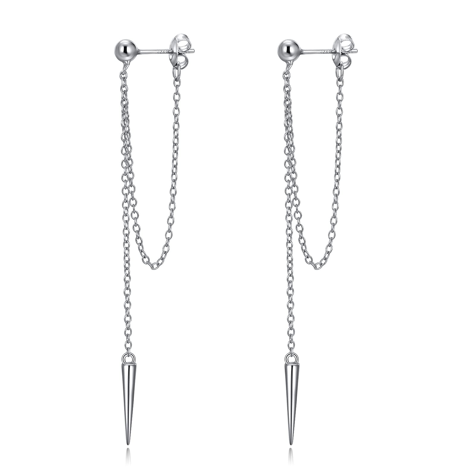 AOBOCO Jade Earrings Sterling Silver Green Jade Dangle Earrings for Women 14k Gold Plated S925