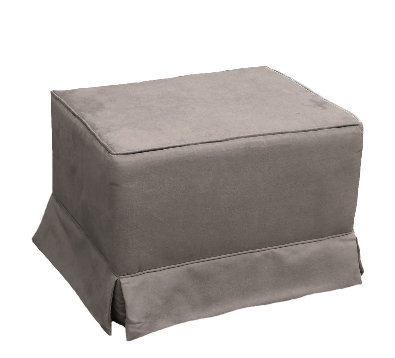 Little Castle Ottoman, Baby Pink with White Piping, Small