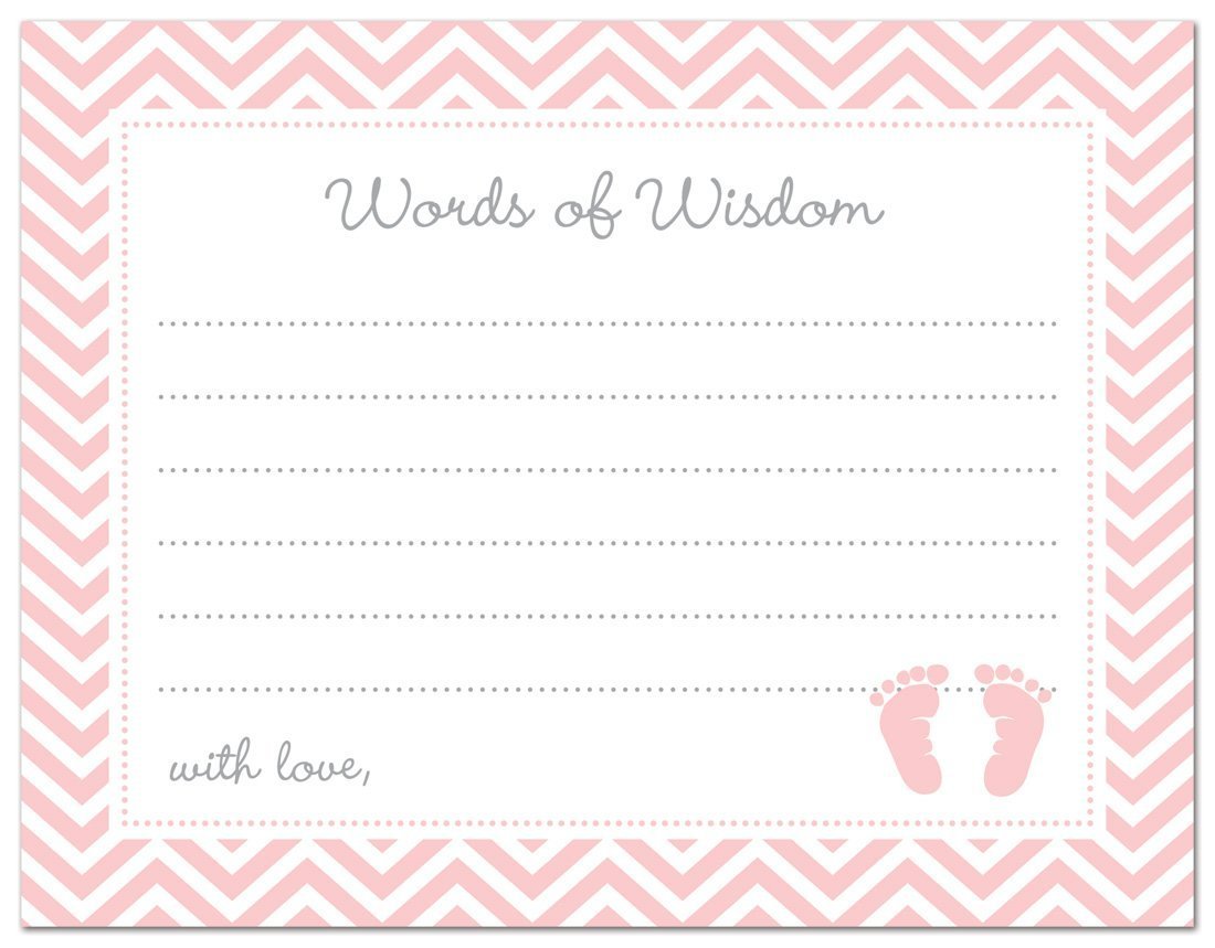 MyExpression.com 48 Cnt Pink Baby Feet Footprint Advice Cards