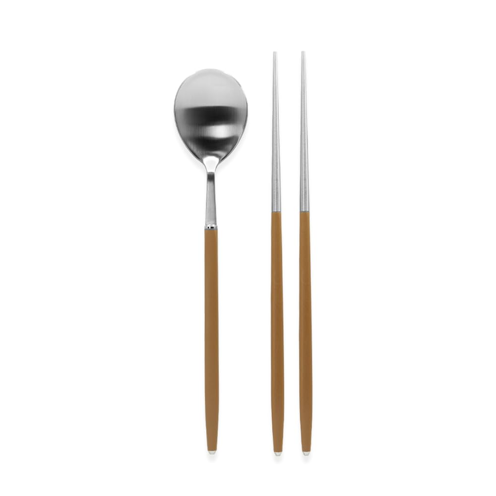 Bogen Lovely Silverware Spoon and Chopsticks Set, Fork and Knife Set - Korean Premium Utensil Set, Stylish Dining Set