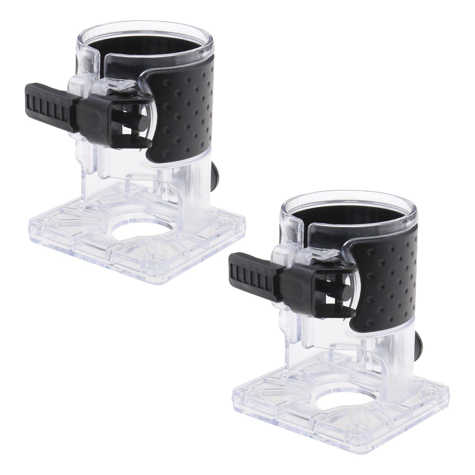 Micro Traders 2Pcs Woodworking Trimmer Router Base for 65mm Inner Diameter Compatible with Makita Router Transparent Trimming Machine Protection Cover Protective Shield Accessories