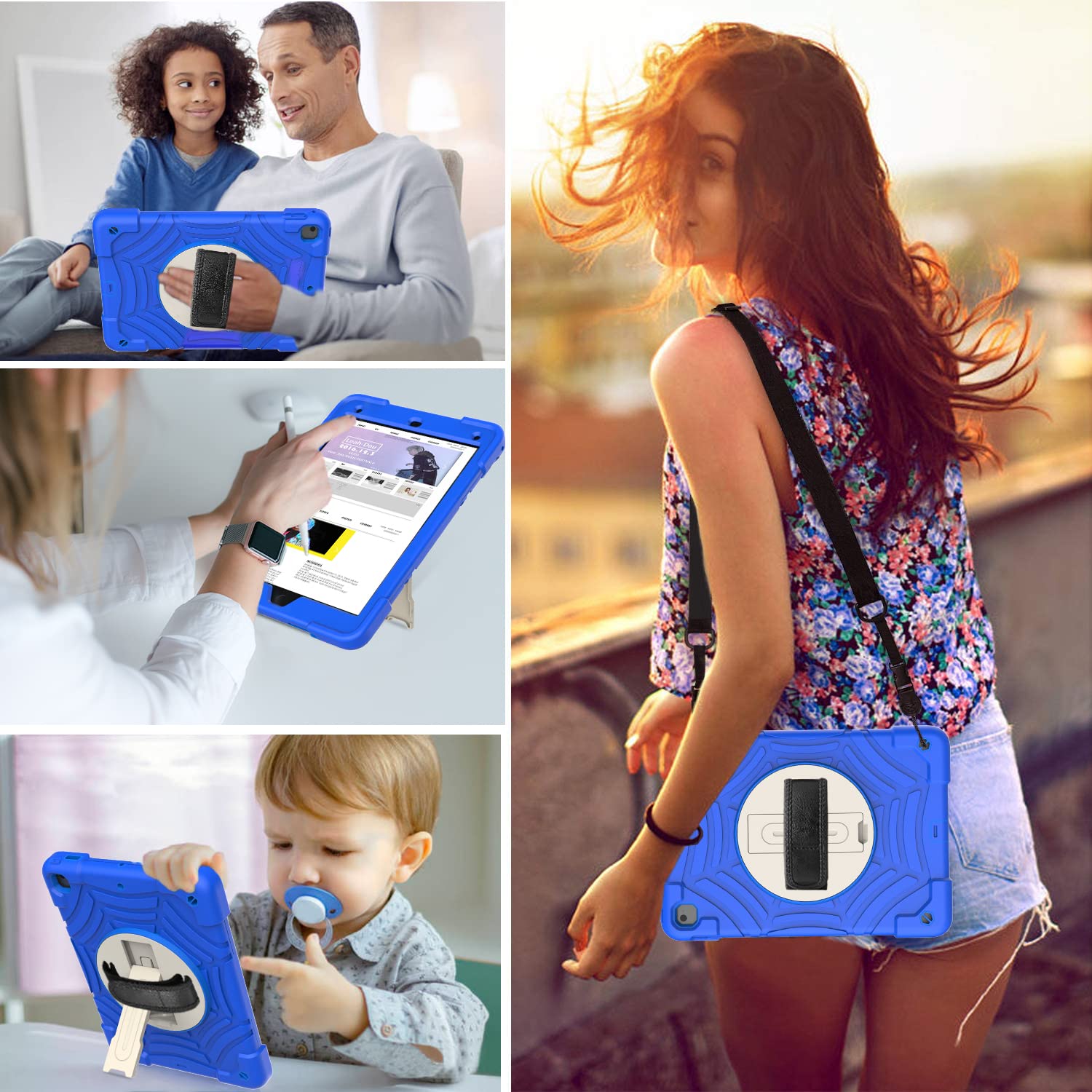 AVAWO iPad 9.7in 6th Generation Case with Protector&Strap&Kickstand