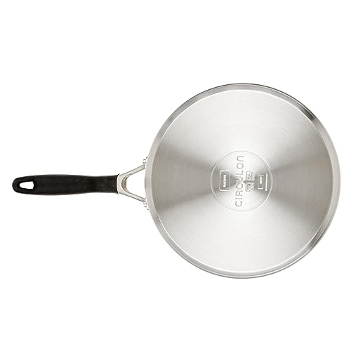 Circulon SteelShield Sauté Pan with Lid and SteelShield Hybrid Stainless and Nonstick Technology, 3 Quart - Stainless Steel