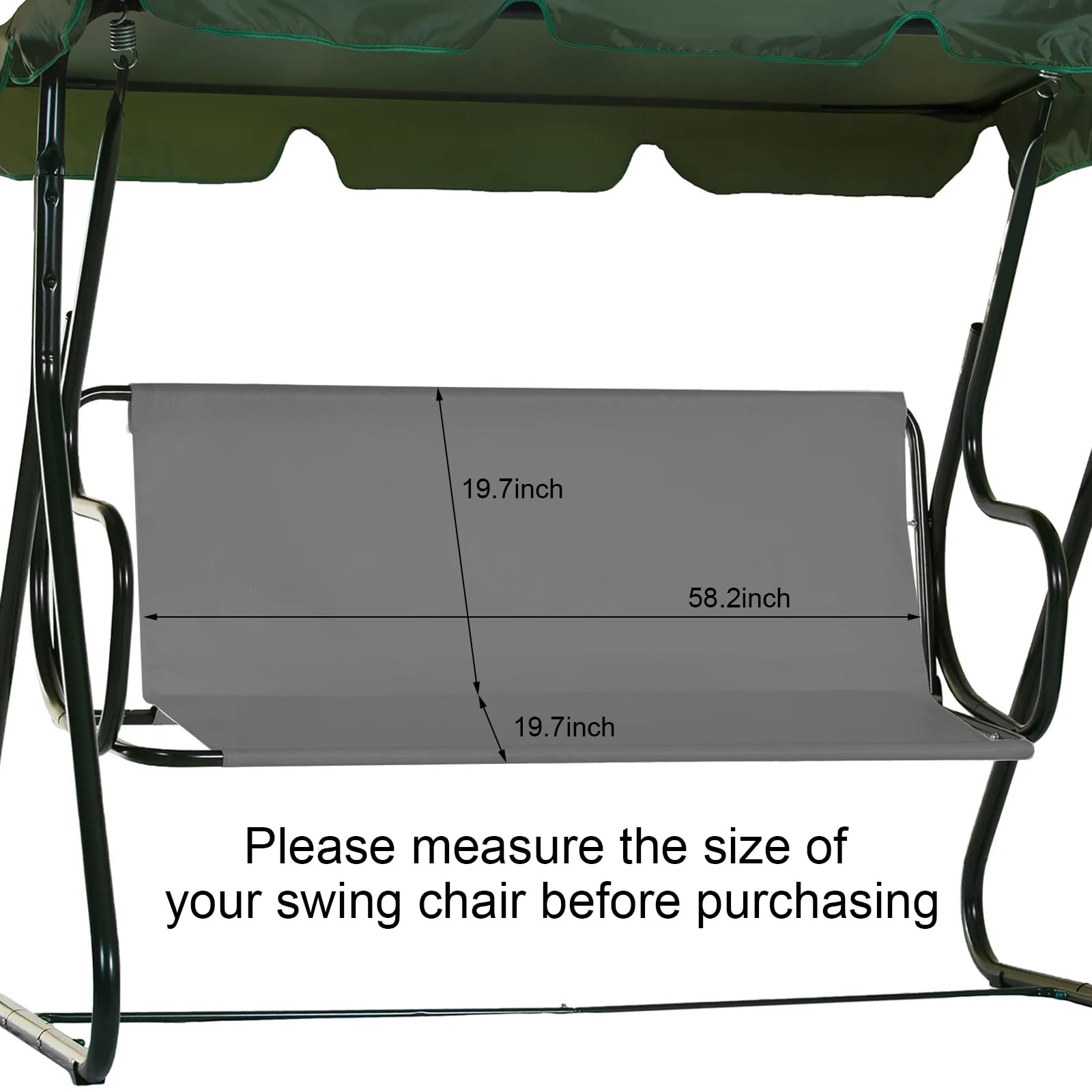 Baizoy Porch Patio Swing Seat Cover Replacement,600D Thickened Oxford Waterproof Swing Replacement,Cushion Protection,Outdoors Covers Seater for Bench,Seats Swings 3-Seat Garden Yard Canvasm Seating