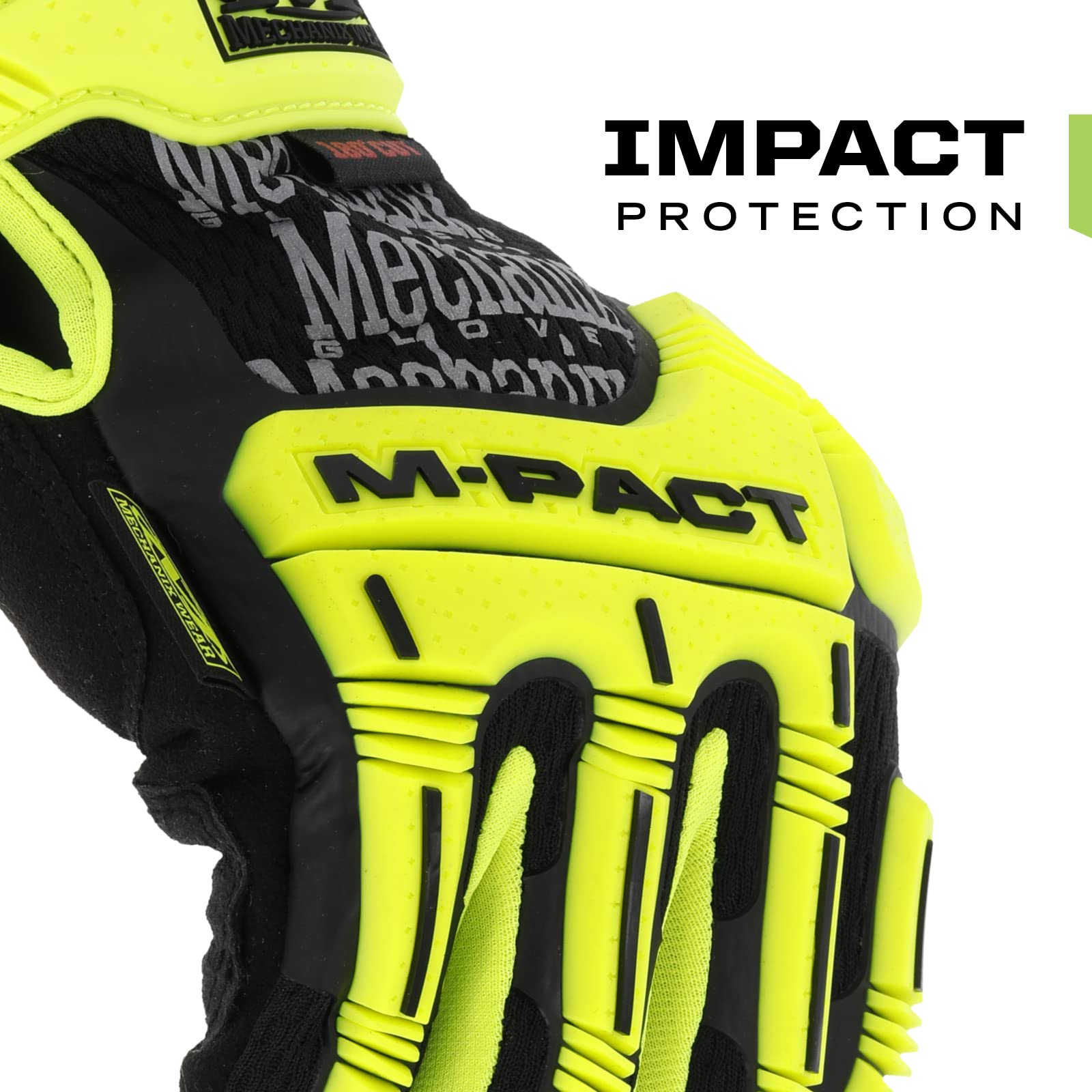 Mechanix Wear: Hi-Viz M-Pact E5 Work Gloves (X-Large, Fluorescent Yellow)