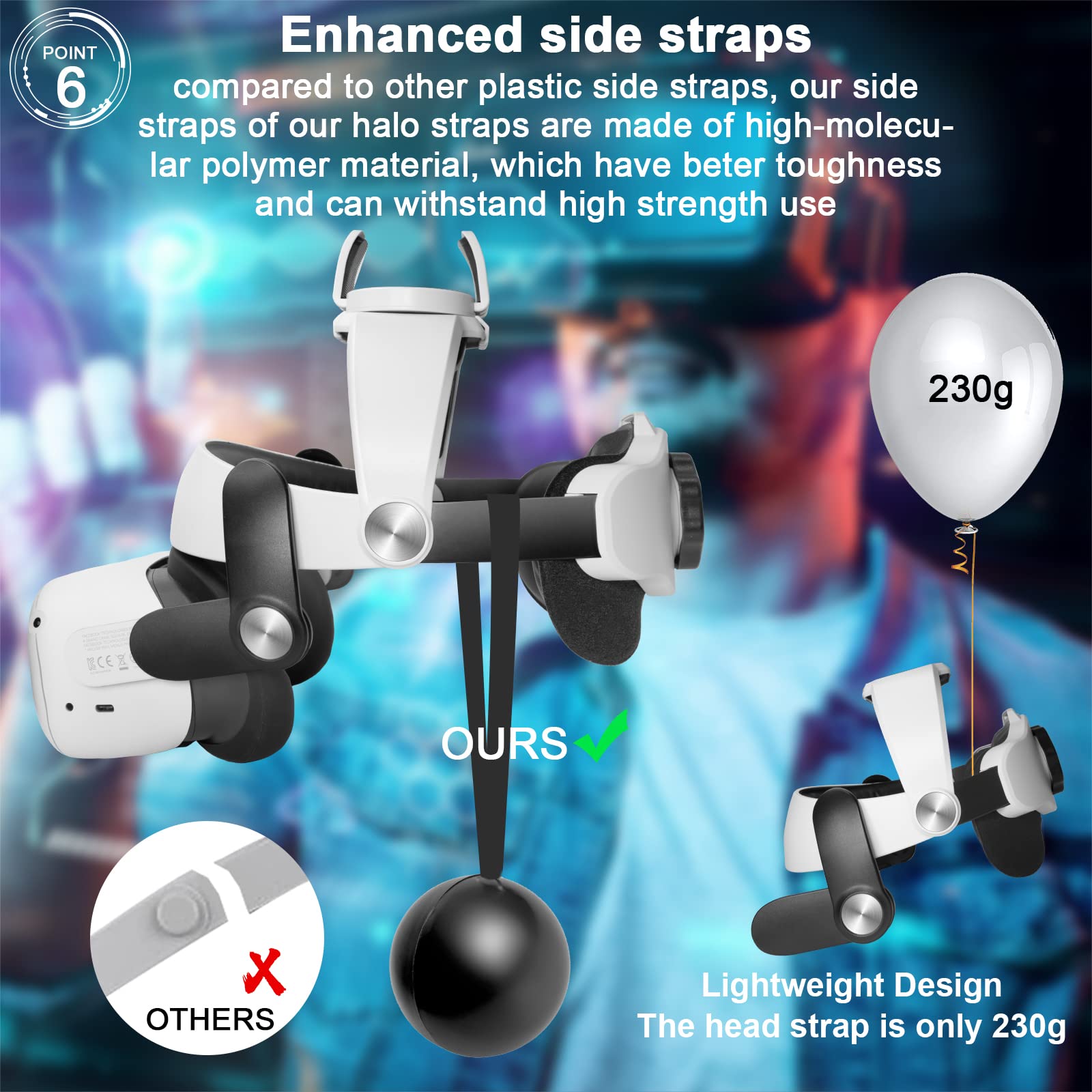 SiloKe 5-in-1 Adjustable Head Strap for Oculus/Meta Quest 2 Accessories, Replacement Elite Strap with Battery Bracket - Prolong Game Time, Advanced Support & Comfort in VR, Suitable for Adults & Kids