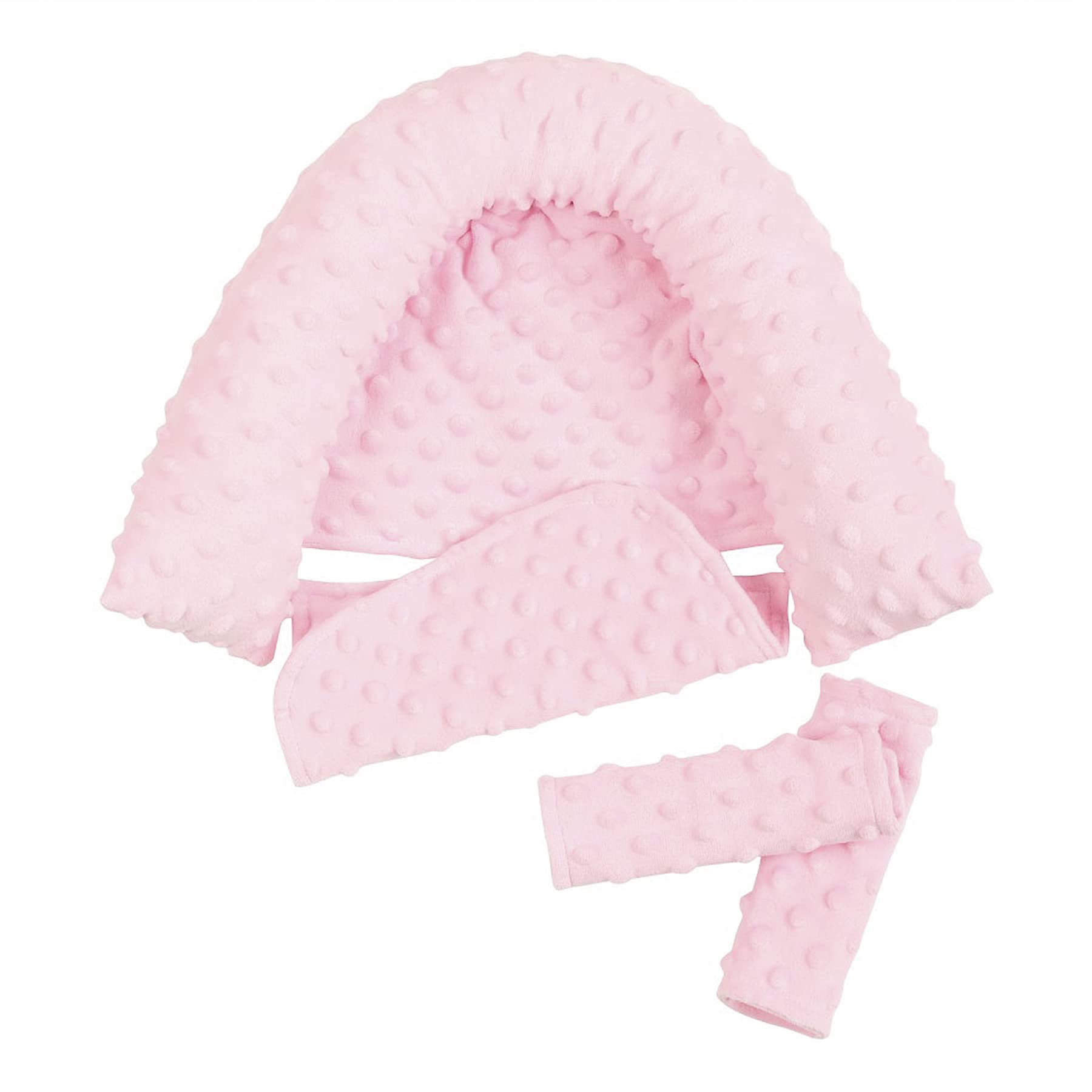 Baby Stroller Head Neck Support Pillow Infant Car Seat Neck Headrest with Seat Belt Strap Covers Newborn Lounger Pillow Babies Bed Mattress Rocker Head Protection for 0-12 Months