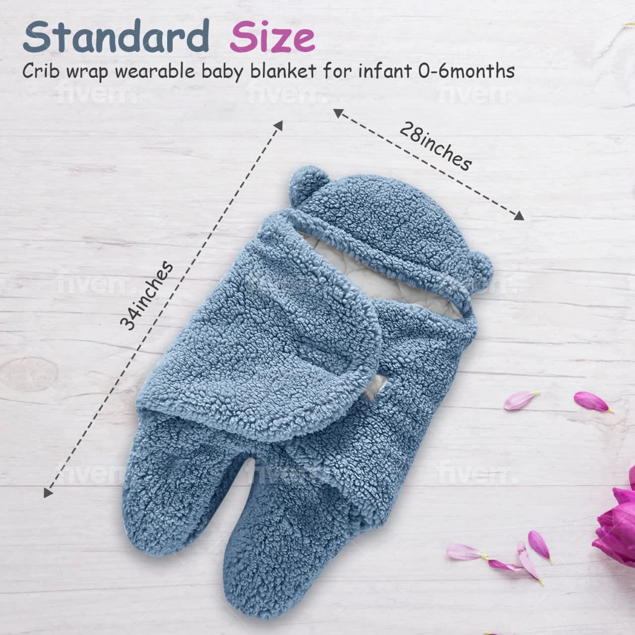 Baby Swaddle Blanket 0-6 Months, Newborn Receiving Swaddling Wrap, Stroller Blanket