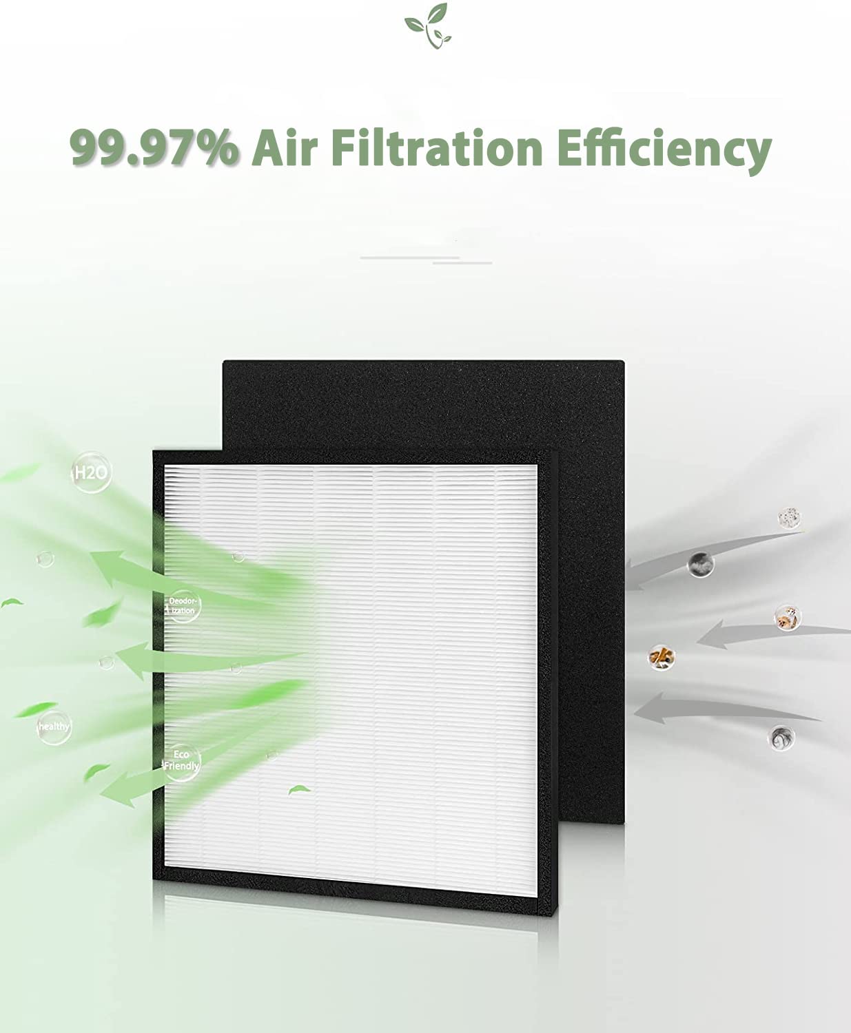Future Way 2-Pack FLT5900 Filter J Compatible with Germ Guardian AC5900WCA Air Purifier, with 4 Carbon Filters, Part# FLT5900