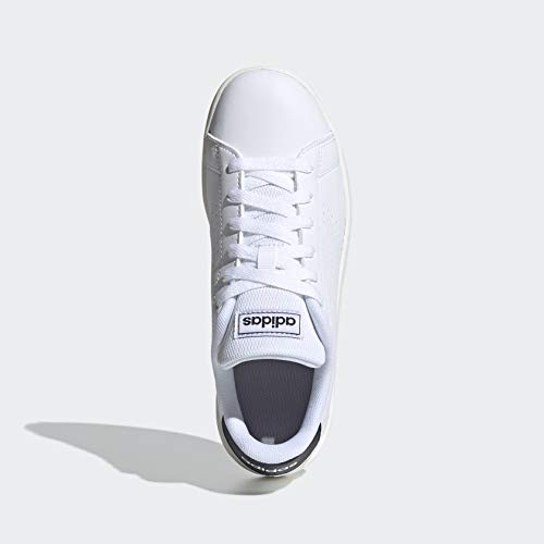 adidas unisex child Advantage Sneaker, White/Ink/Cloud White, 11 Little Kid US