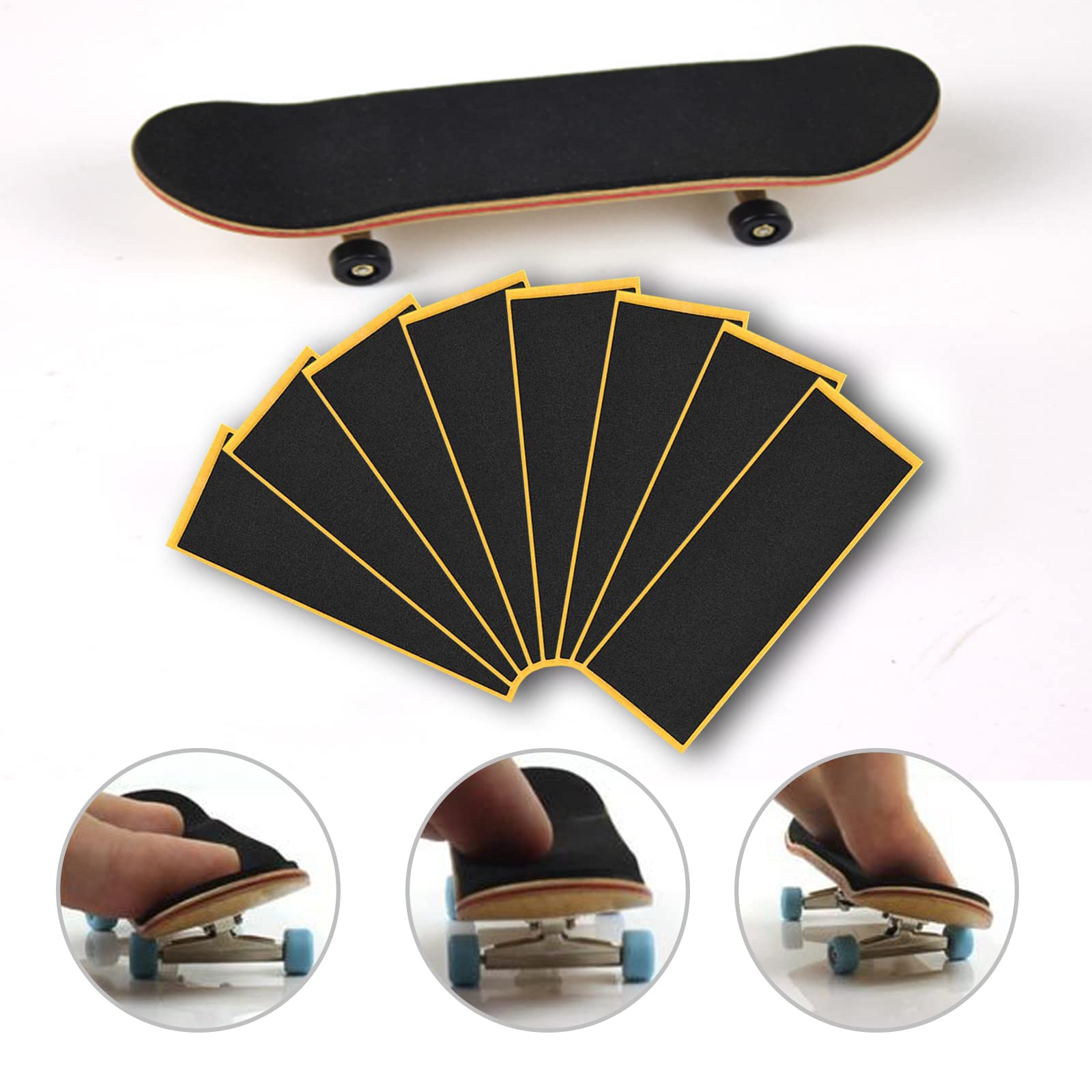 Xloey Fingerboard Grip Tape,1.5x4.3 Inch Fingerboard Foam Grip Tape Stickers, Adhesive Backing,16Pcs