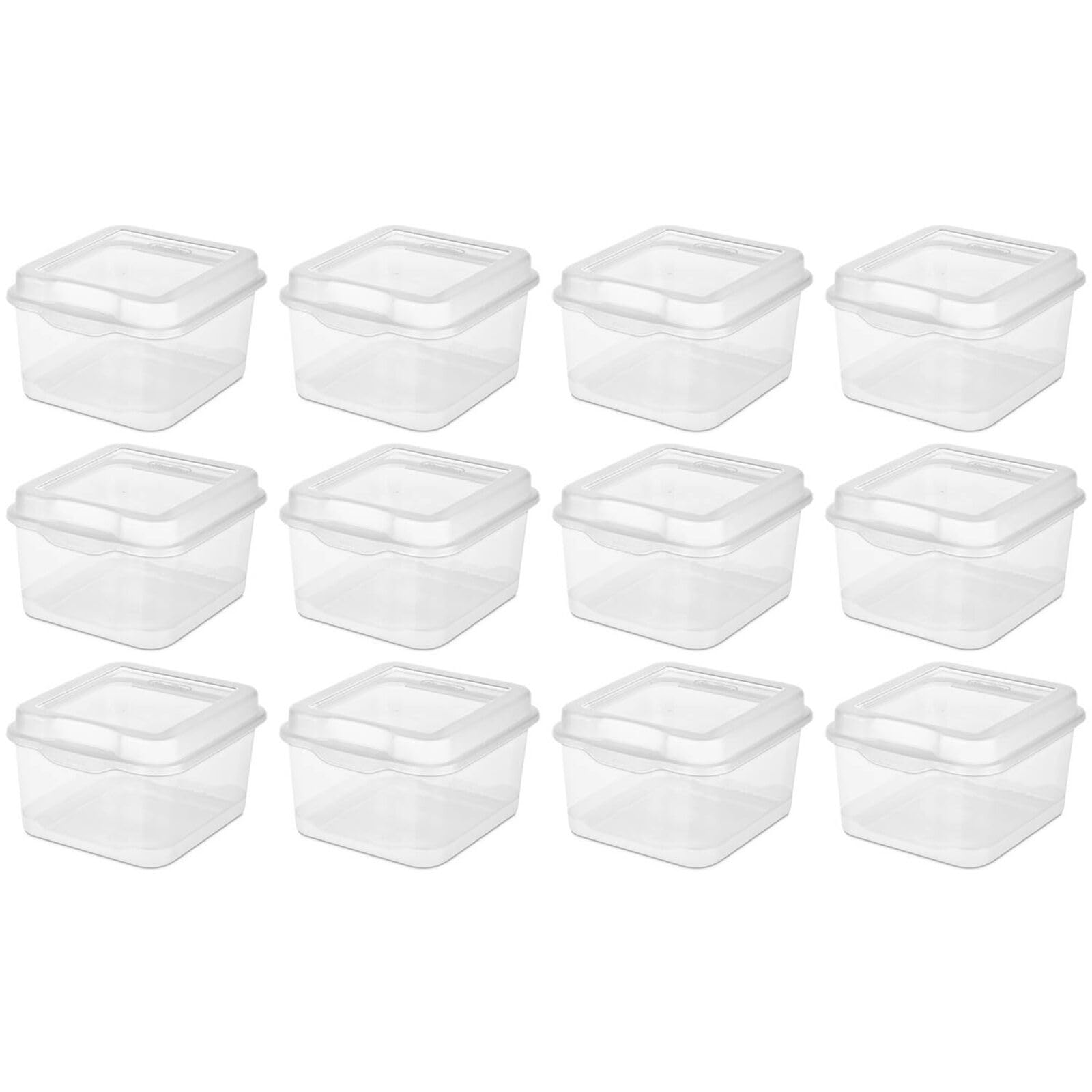 MIKMAX for Sterilite Plastic FlipTop Hinged Storage Box Container w/Latching Lid (12 Pack) New Genuine OEM