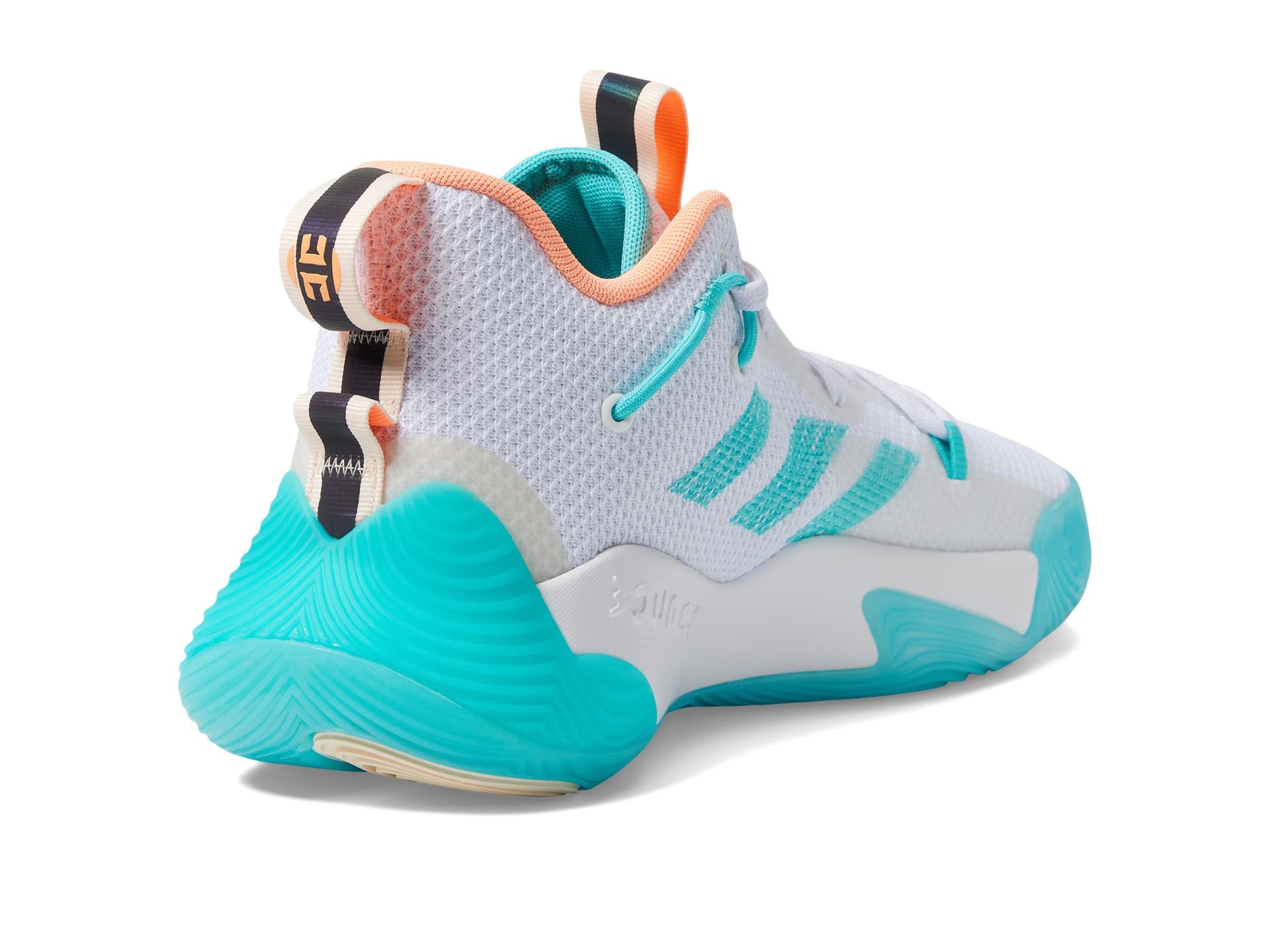 adidas Unisex Harden Stepback 3 Basketball Shoe, White/Beam Orange/Ecru Tint, 11 US Men