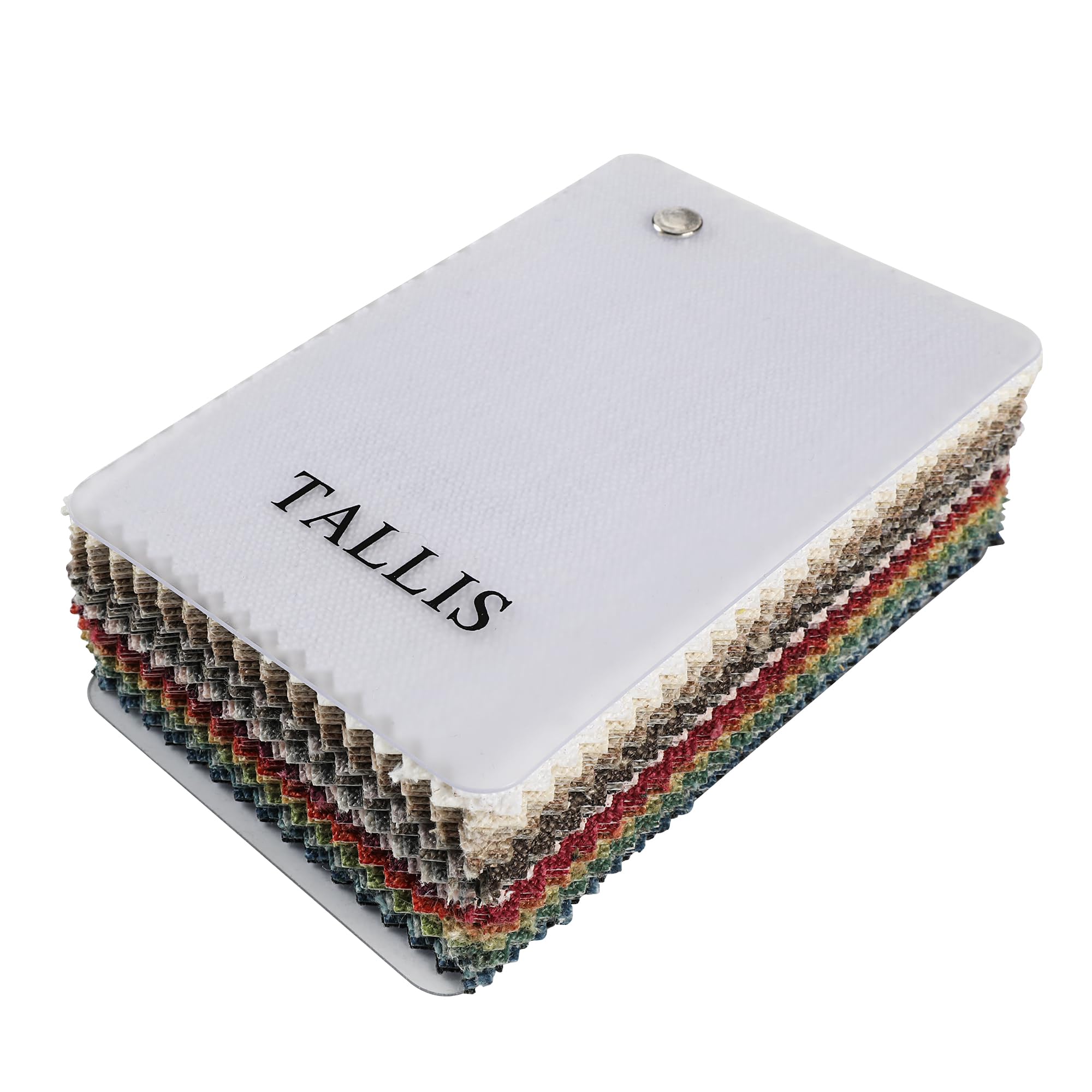 ChadMade Tallis Collection Fabric Sample Booklet in 15cm(L) x 10cm(W) x 5.5cm(H), Polyester Linen Blend, Midweight, 38 Colors Included, Front Back Same Color and Texture
