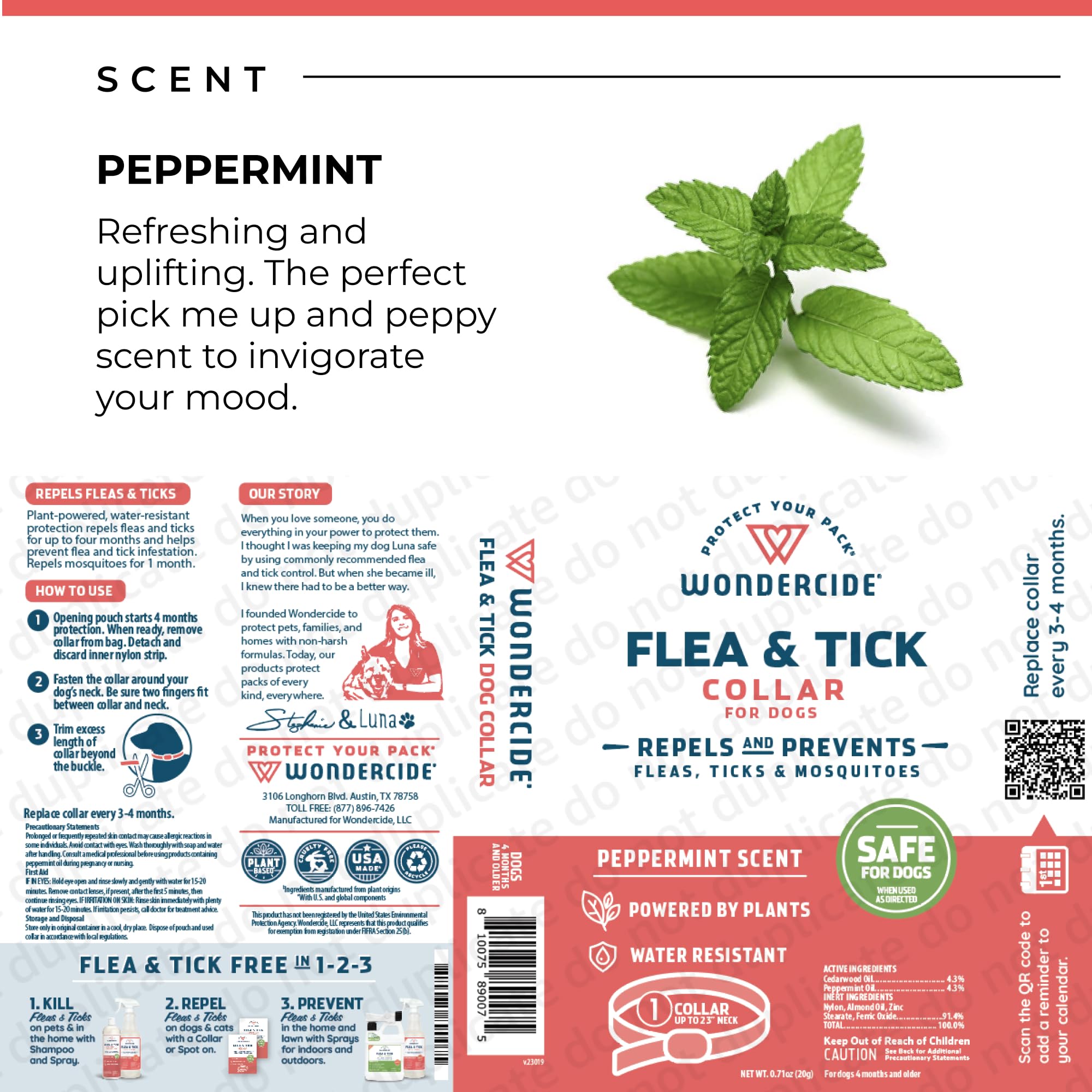 Wondercide Dog Collar - Flea, Tick, and Mosquito Repellent, Prevention for Dogs - with Natural Essential Oils - Pet and Family Safe - Up to 4 Months Protection