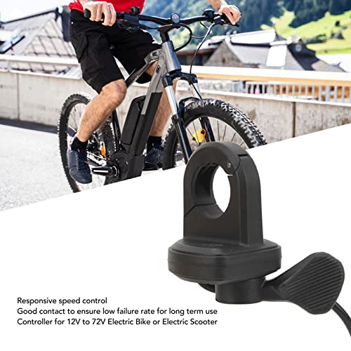 Aoutecen Electric Bike Thumb Throttle, Right Thumb Throttle Accelerator ABS E Bike Accelerator Throttle for 12V to 72V E Bike Electric Scooter