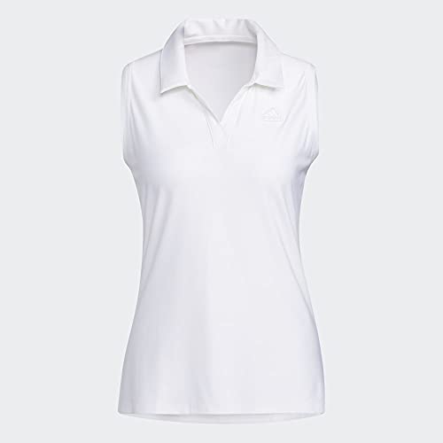 Adidas Golf Women's Go-to Sleeveless Primegreen Polo Shirt, White, Small