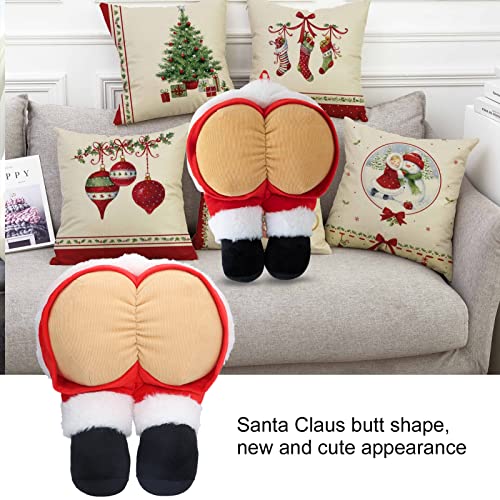 Actaday ZZ0609 Xmas Christmas Cute Butt Throw Pillow Fluffy Santa Claus Butt Appearance Pillow for Neck Support Cushion Travel