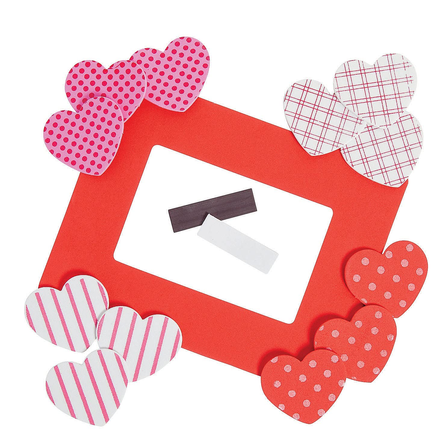 Valentines Craft for Kids (4 Pcs Set) Bear Magnet & Heart Picture Frame Foam Valentines Day Crafts Fun Activity by 4E's Novelty