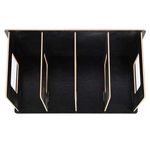 Yosoo Desktop Bookshelf, Wooden DIY Desktop Bookshelf Rack Books DVD Storage Magazine Holder for Students Kids Adult(Black)