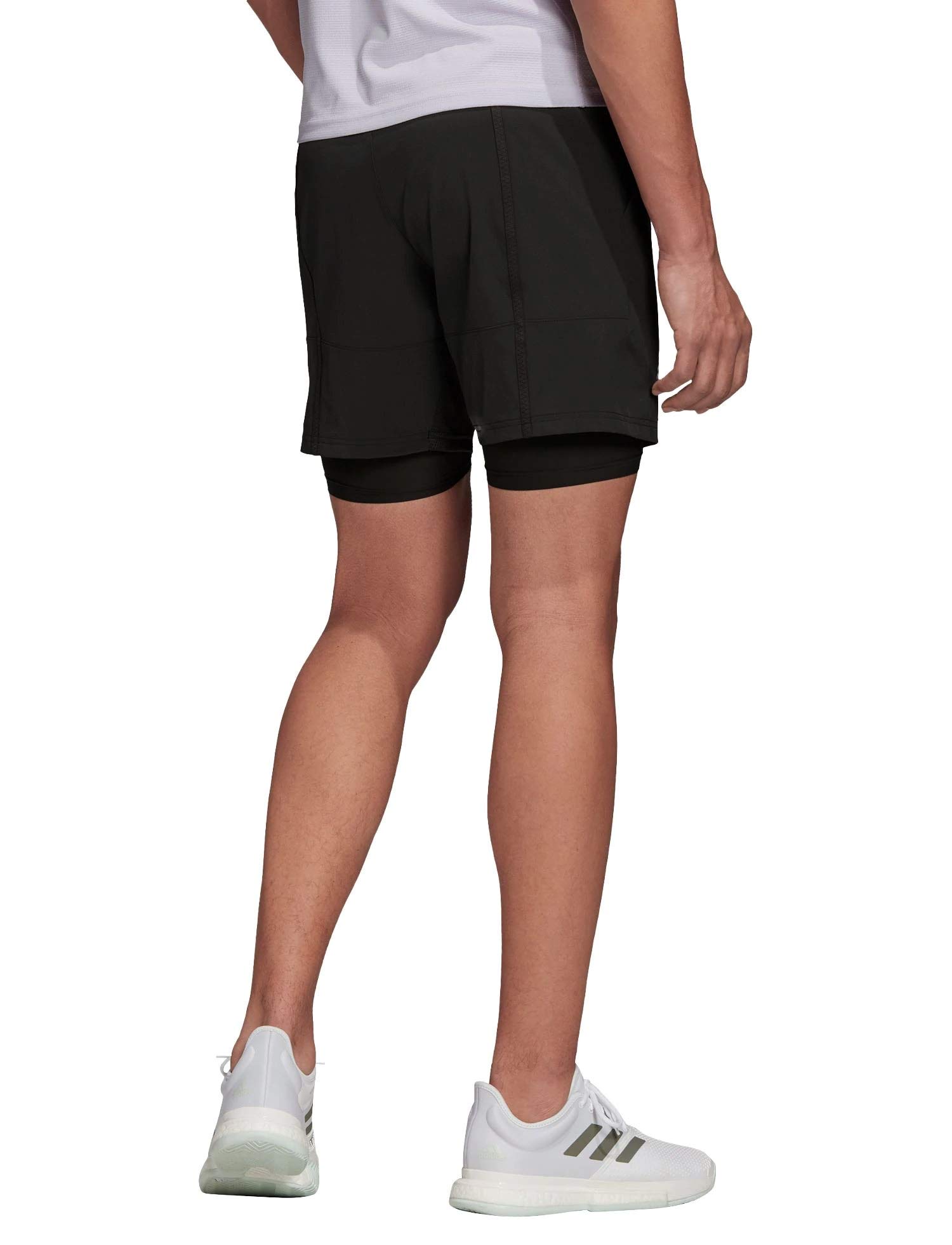 adidas Men's 2 In 1 Ergo Short HEAT.RDY Legend Earth/Gray Large 7"