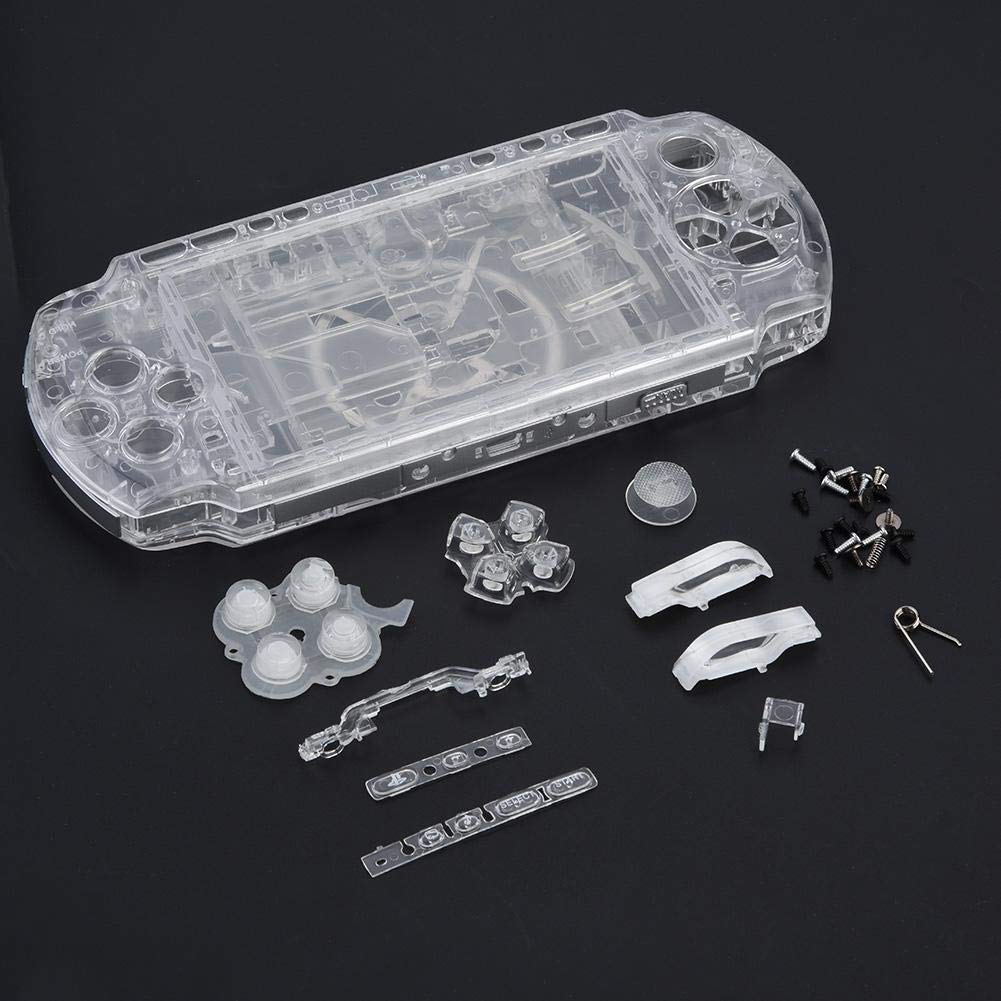 Game Console Shell Replacement Full Housing Console Case Compatible with PSP 3000(Clear)