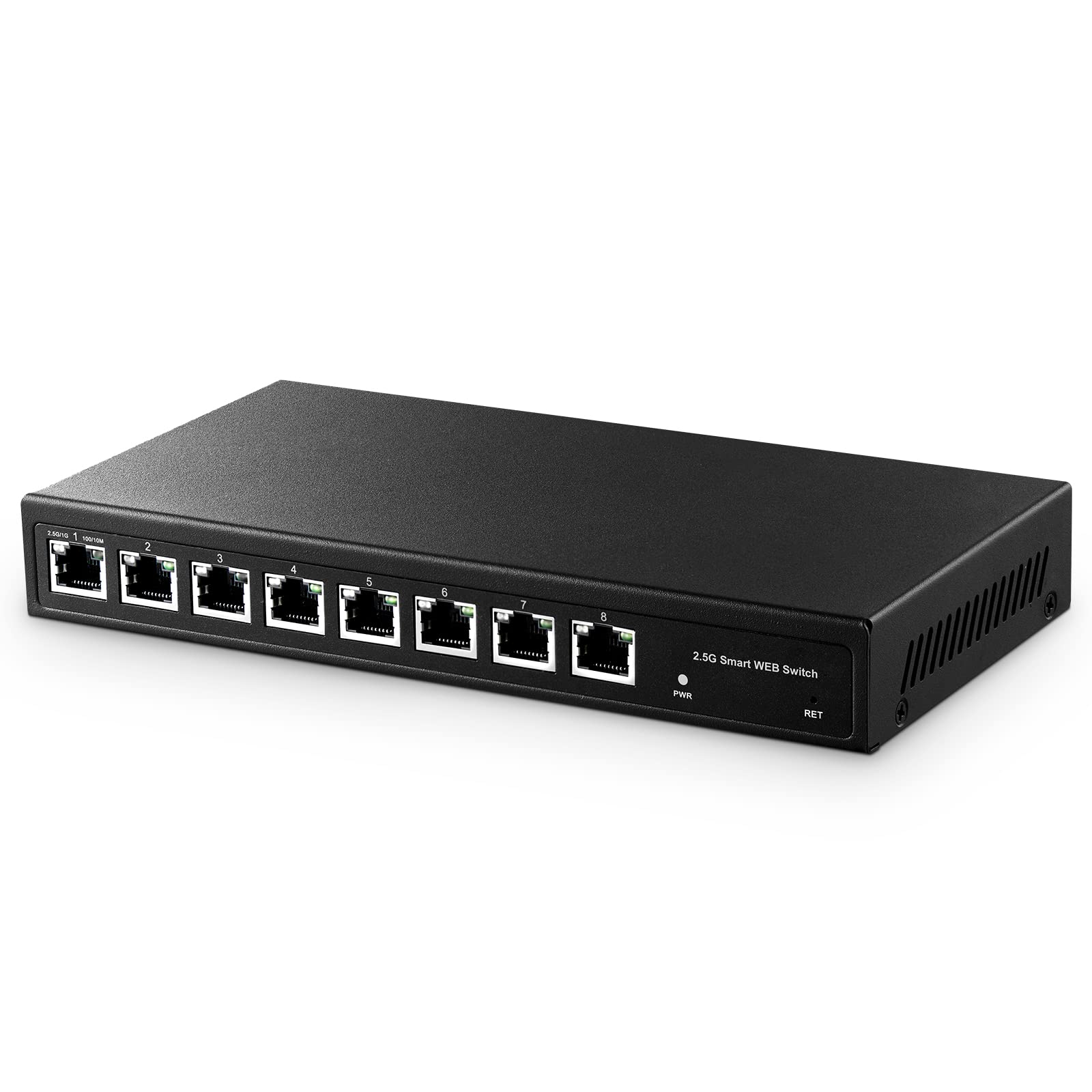 Binardat 8 Port 2.5G Managed Switch, 8 x 2.5 Gigabit RJ-45 Base-T Ports, Web Managed Multi-Gigabit Desktop Ethernet Switch