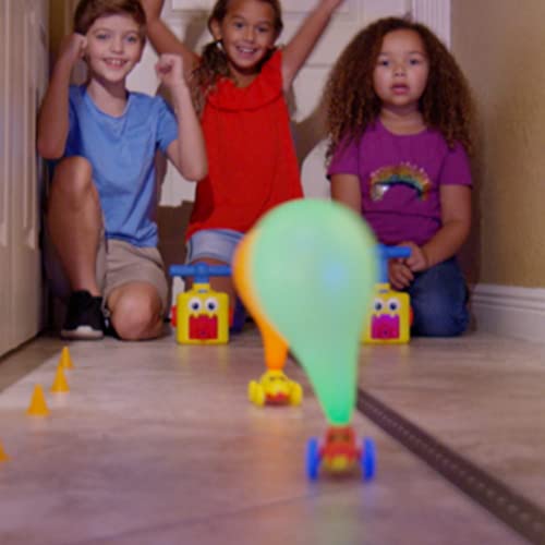 Ontel Balloon Zoom - Balloon-Powered Race Car and Rocket Launcher Toy Set, Ages 3+, Red Racer Car with Astronaut Flyer