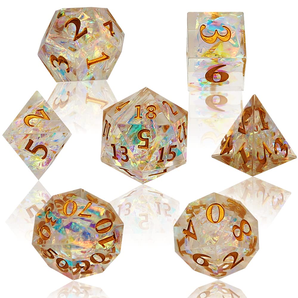 Tabletop RPG DND Dice Set Mirrored Multibody Dice Set of 7 Includes Decoration Dungeons & Dragons Dice Playthings