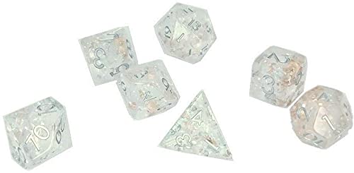 TRHOH RPG and D&D Resin Dice Set for Sparkle Lovers - Made from The Bones of Crystalline Giants