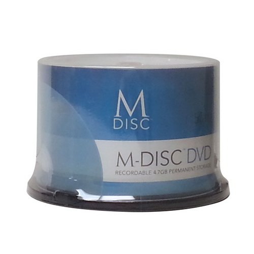 M-DISC 4.7GB DVD+R Permanent Data Archival Backup Blank Disc Media White Inkjet Printable - 50 Pack
