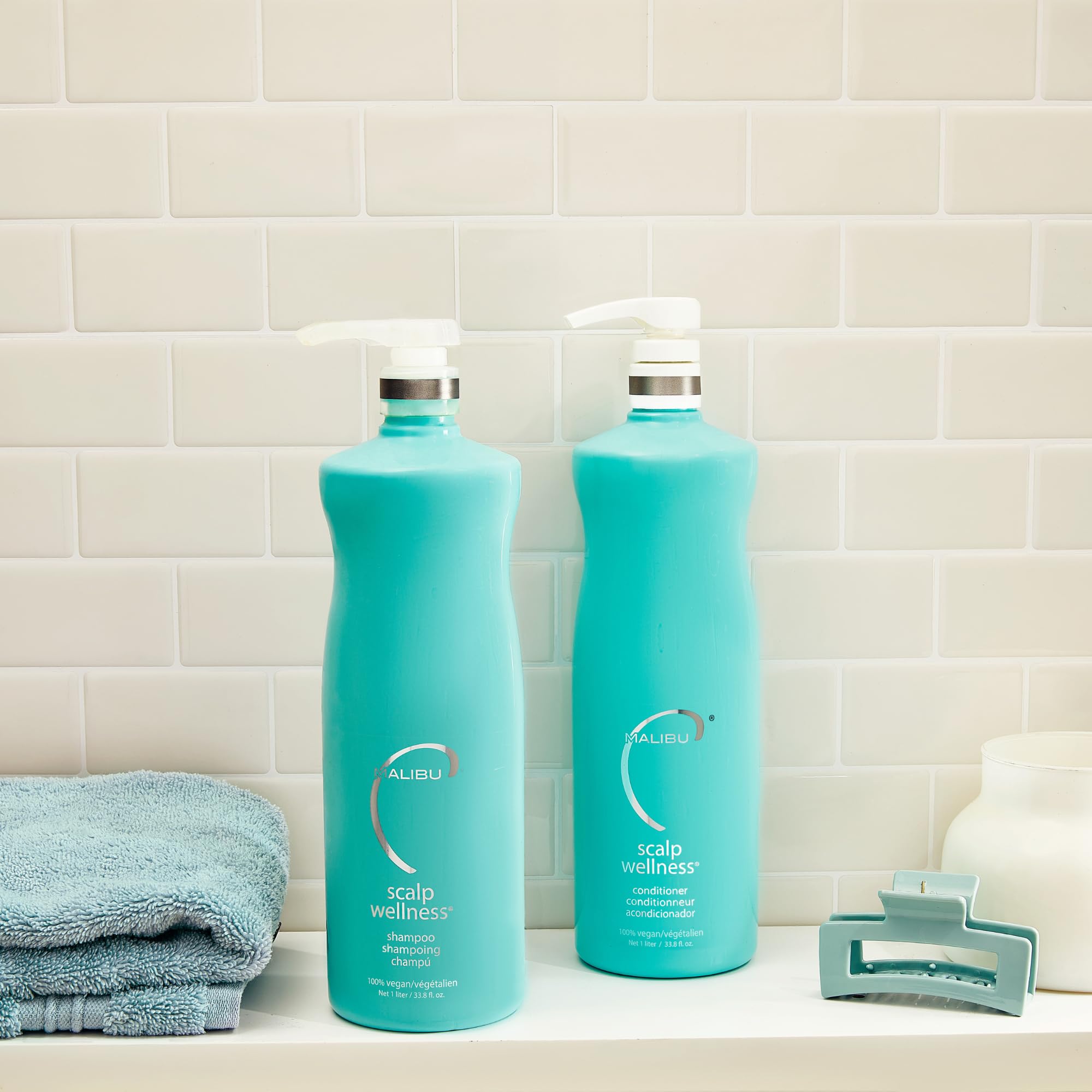 Malibu C Scalp Wellness Hair Shampoo - Sulfate-Free & Moisturizing Shampoo for Dry Scalp - Nourishing Scalp Care with Essential Oils and Surfactant Technology (33.8 oz)