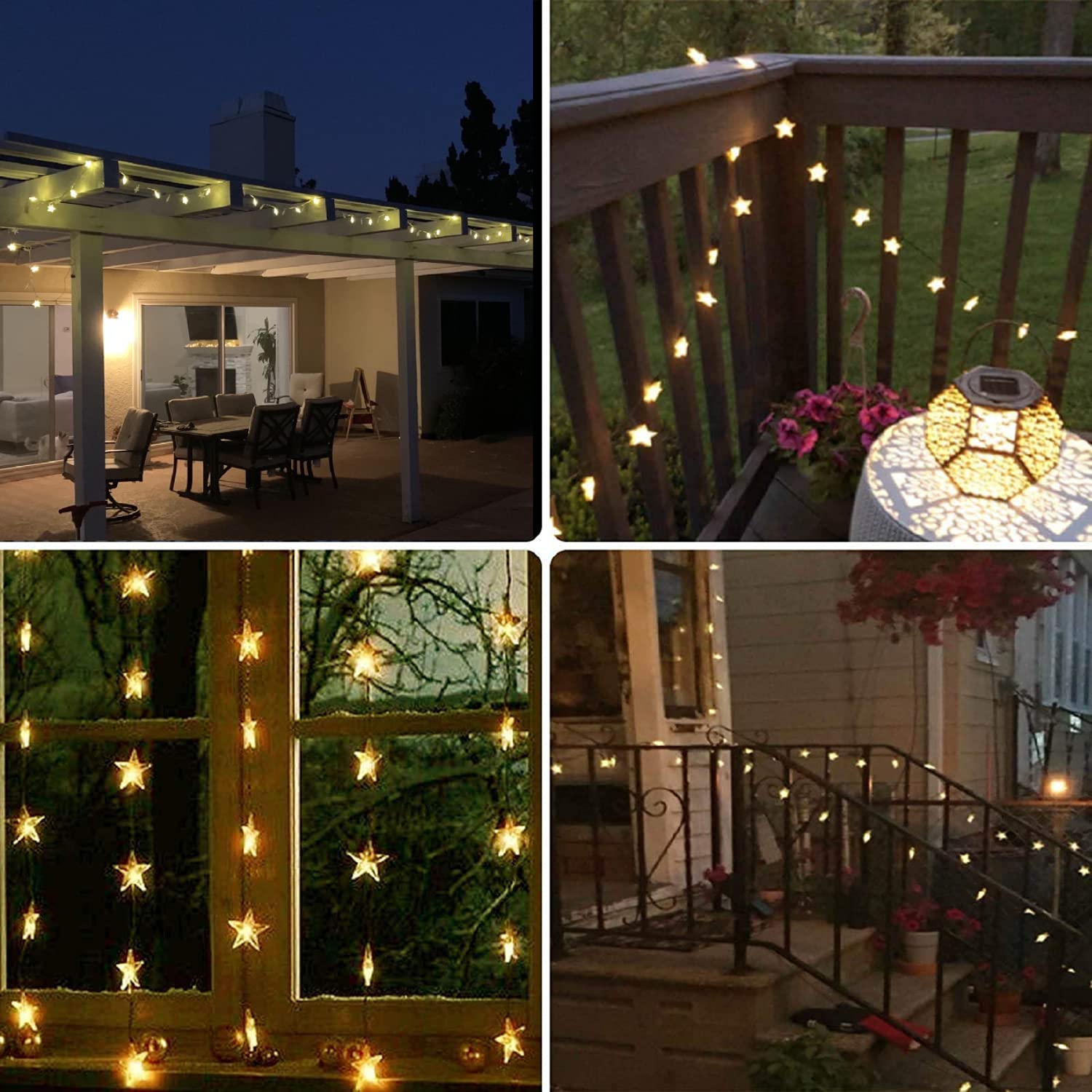 Extra-Long 100 LED 40Ft Star String Lights Outdoor/Indoor, Super Bright Christmas Lights Waterproof 8 Modes Outdoor Twinkle Lights for Bedroom, Garden, Patio, Wedding, Party, Christmas (Warm White)