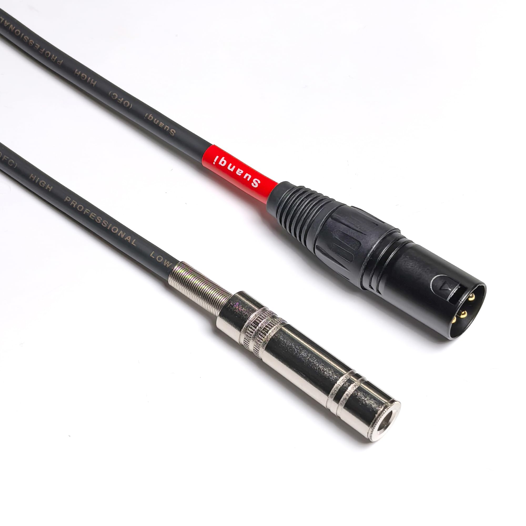 Suanqi XLR Male to 1/4 inch TRS Female Adapter Cable, 6 inch, 2 Pack (XLR Male to TRS Female)