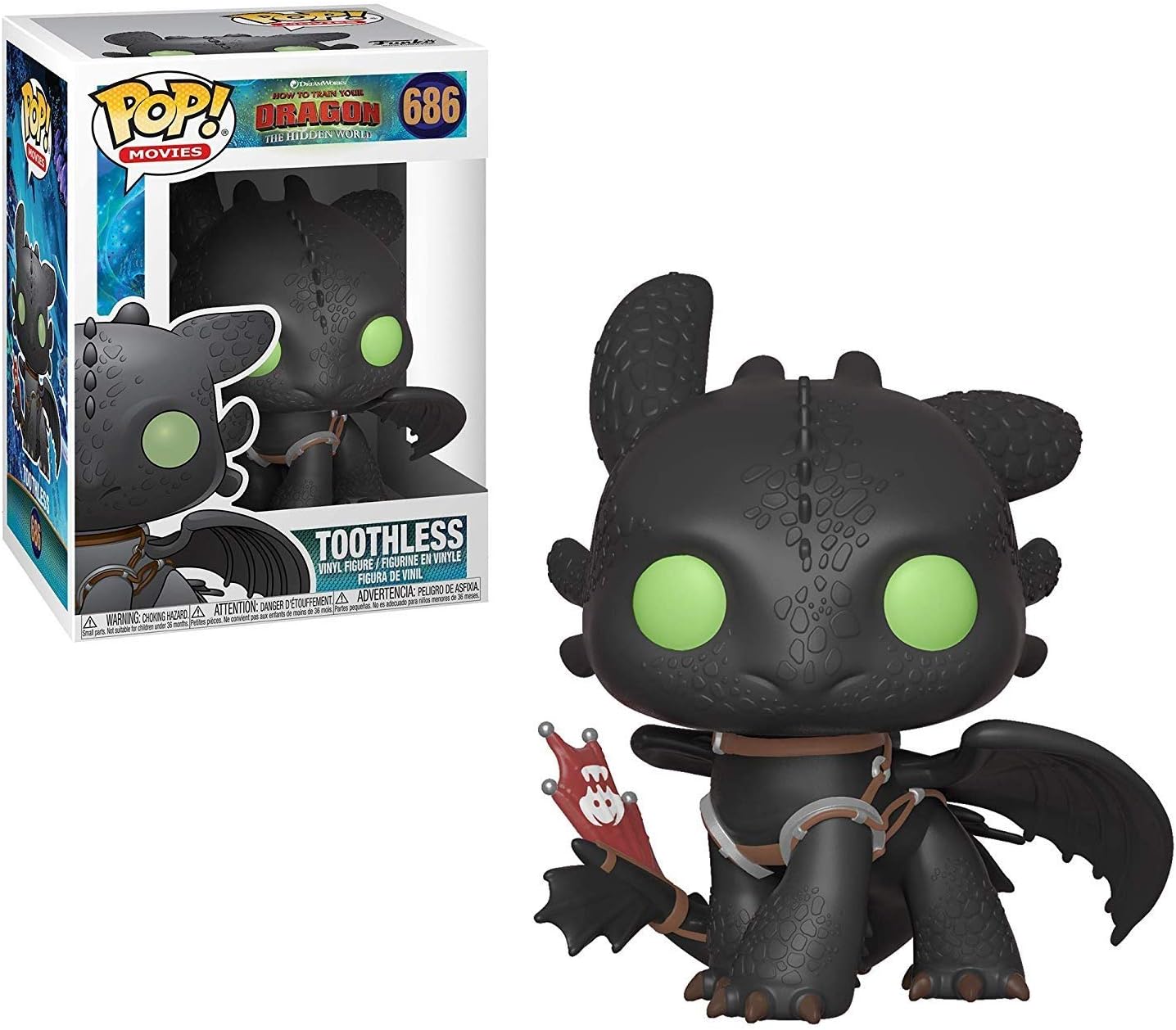 POP Funko How to Train Your Dragon 3: The Hidden World - Toothless Vinyl Figure (Includes Compatible Box Protector Case)