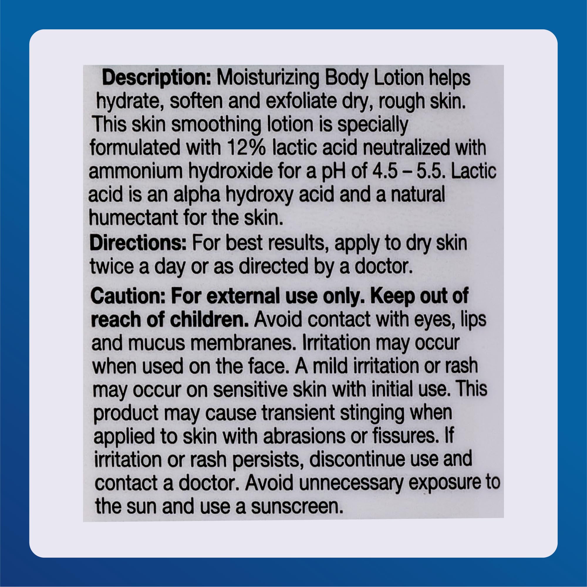 Major Ammonium Lactate 12% Moisturizing Lotion - Lactic Acid Lotion - Helps Moisturize and Soften Rough, Dry Skin - Daily Body Lotion - Fragrance-Free - 8 Oz
