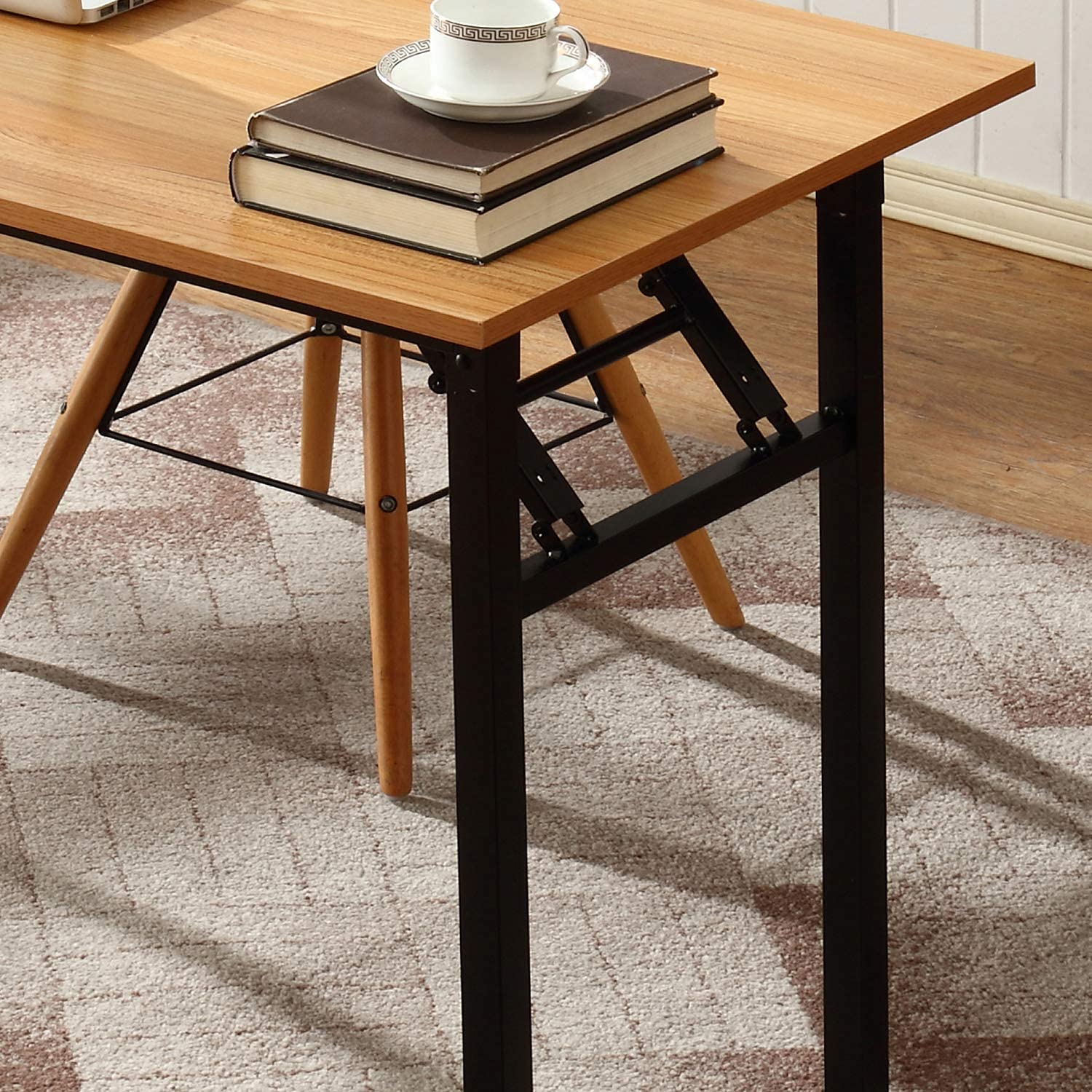 Computer Desk,47" Modern Simple Style Folding Tables,Home Office Writing Desk, Space Saving Foldable Table, No Install Needed